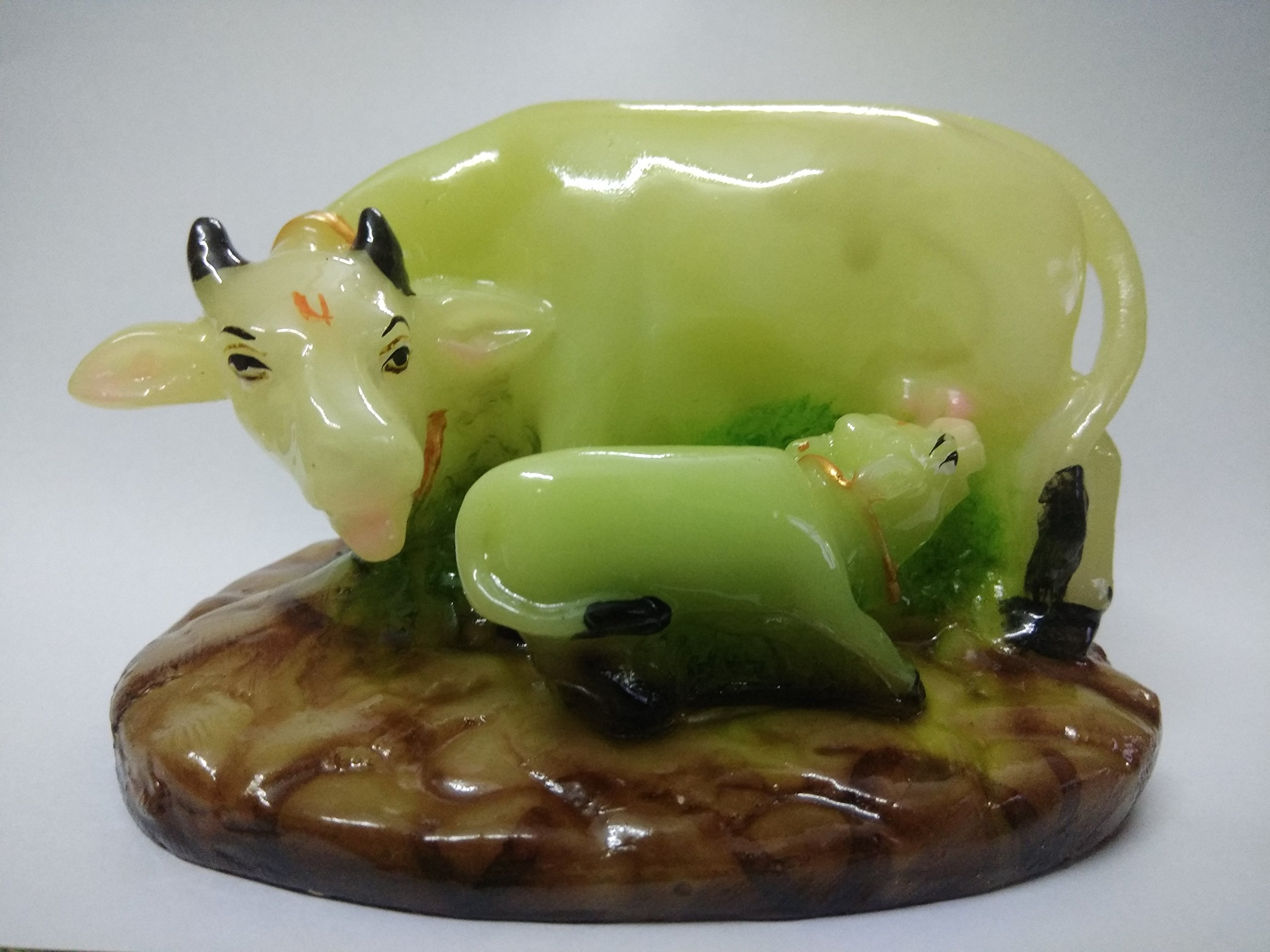 Buy S.G.U. Marble Look Cow N Calf Idol Kamdhenu Cow and Calf Statue ...