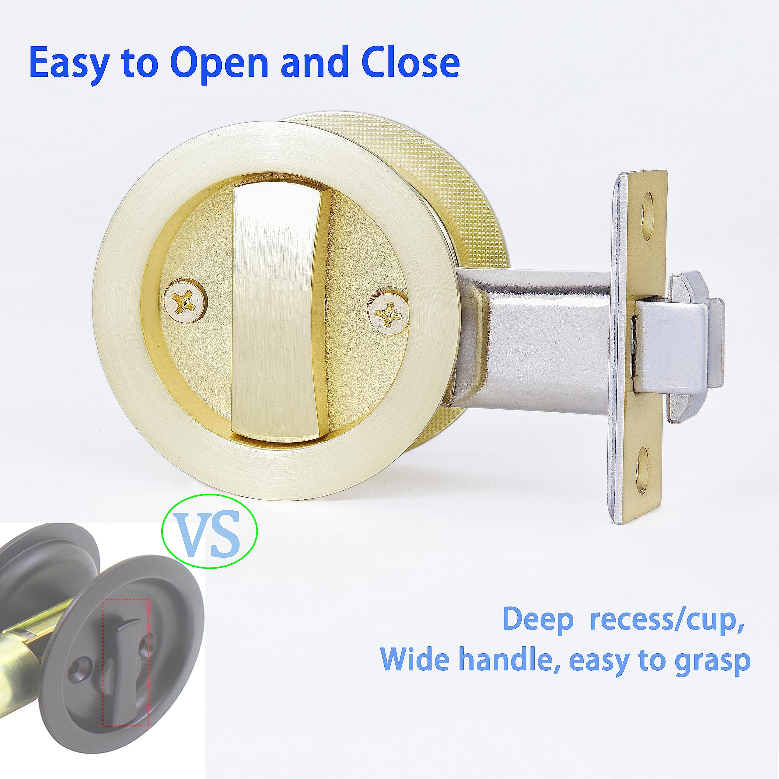 Snapklik.com : Dontay Pocket Door Lock, Color Coded Indicators, Privacy