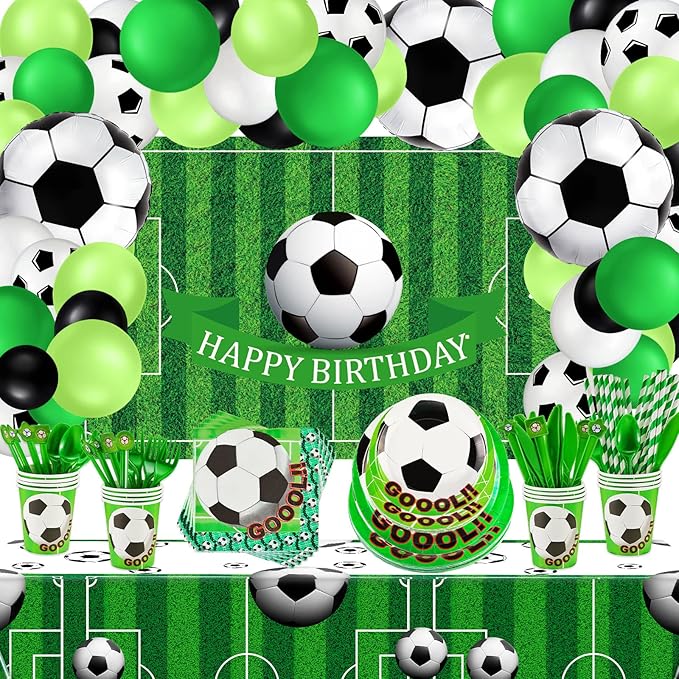 Amazon.com: 252 Pcs Soccer Party Decorations Includes Soccer Field ...