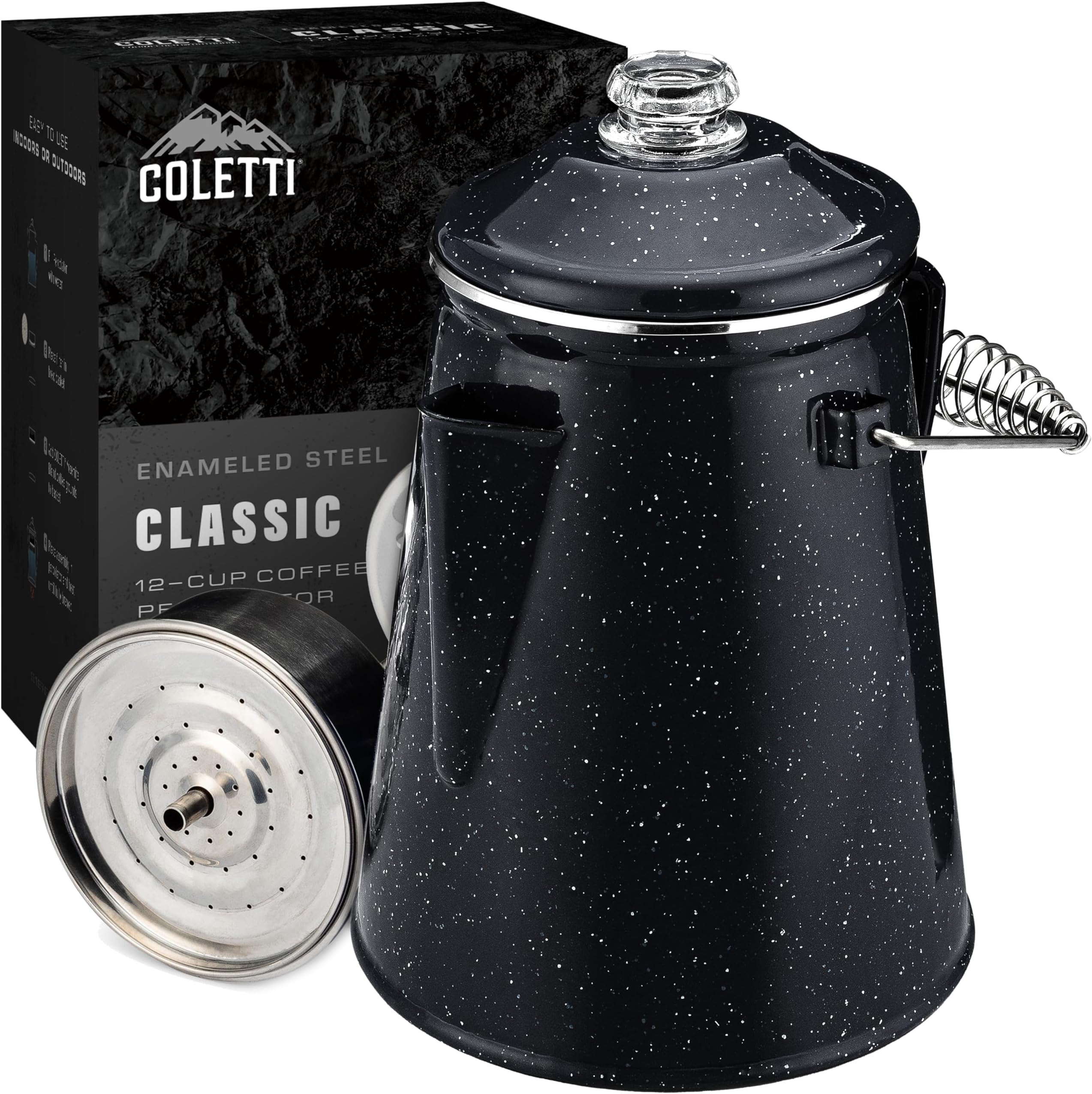 Amazon.com | COLETTI Classic Percolator Coffee Pot — Coffee Percolator, Camping Kettle – The ...