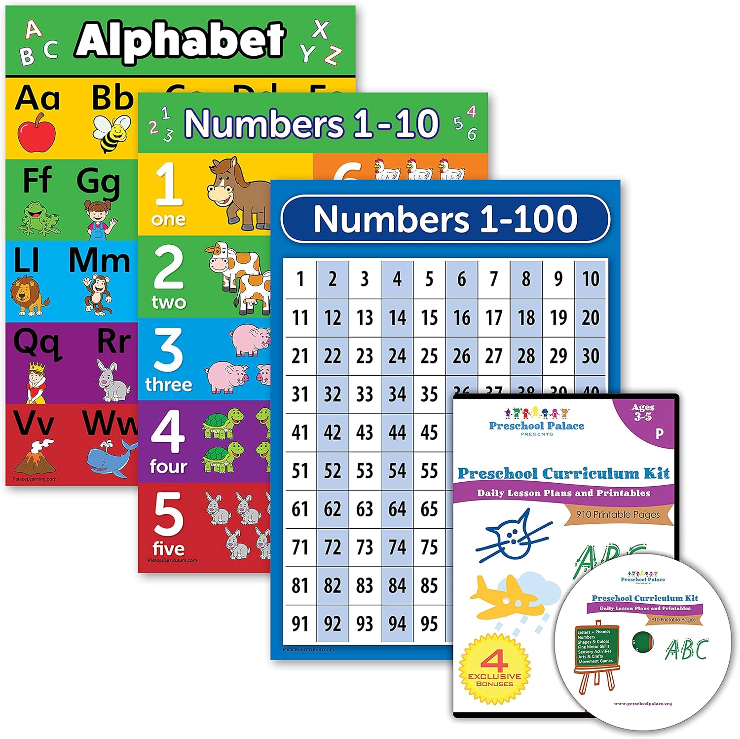 Amazon.com: Palace Learning 4 Pack - Preschool Curriculum Kit on CD ...