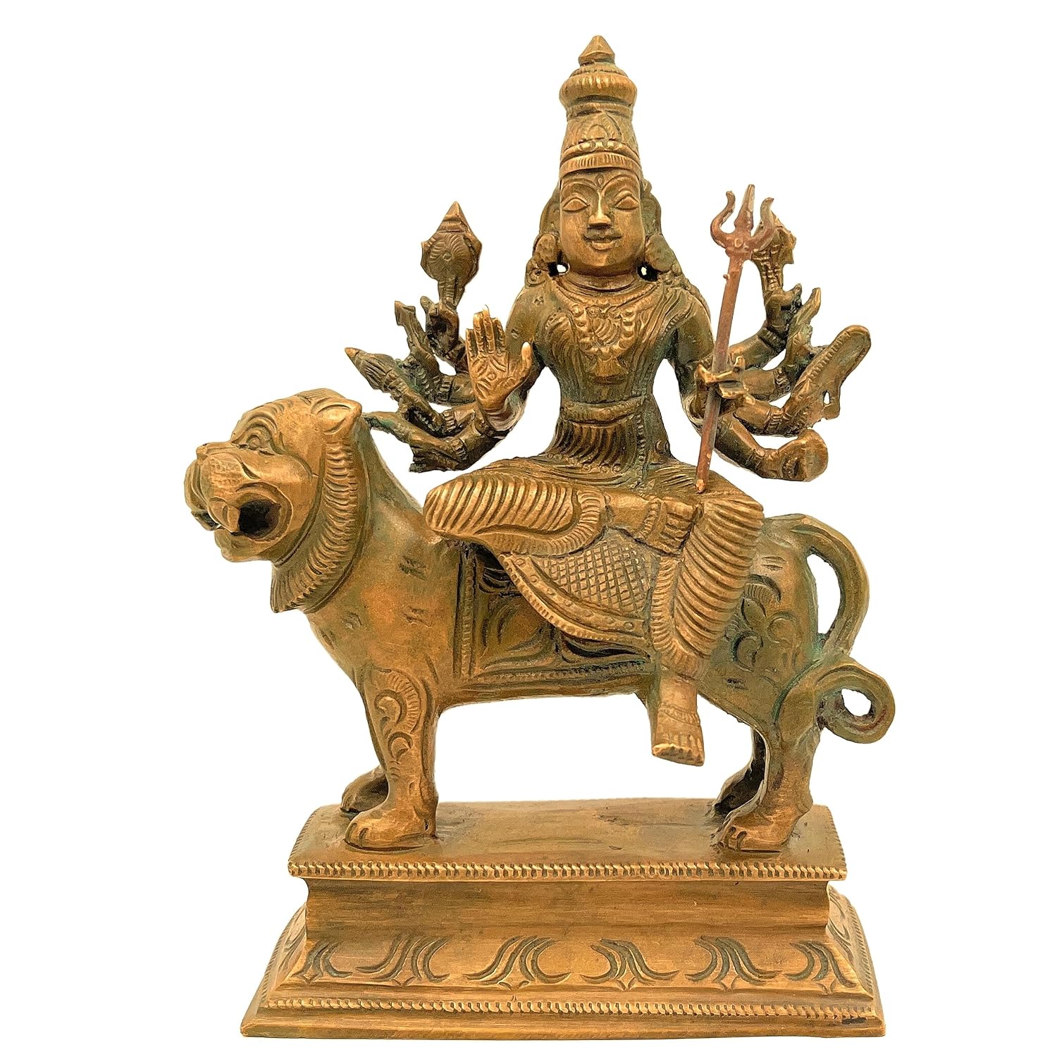 Buy South Indian Arts Bronze Durga Idol, Panchadhatu Mariyamma Silai ...