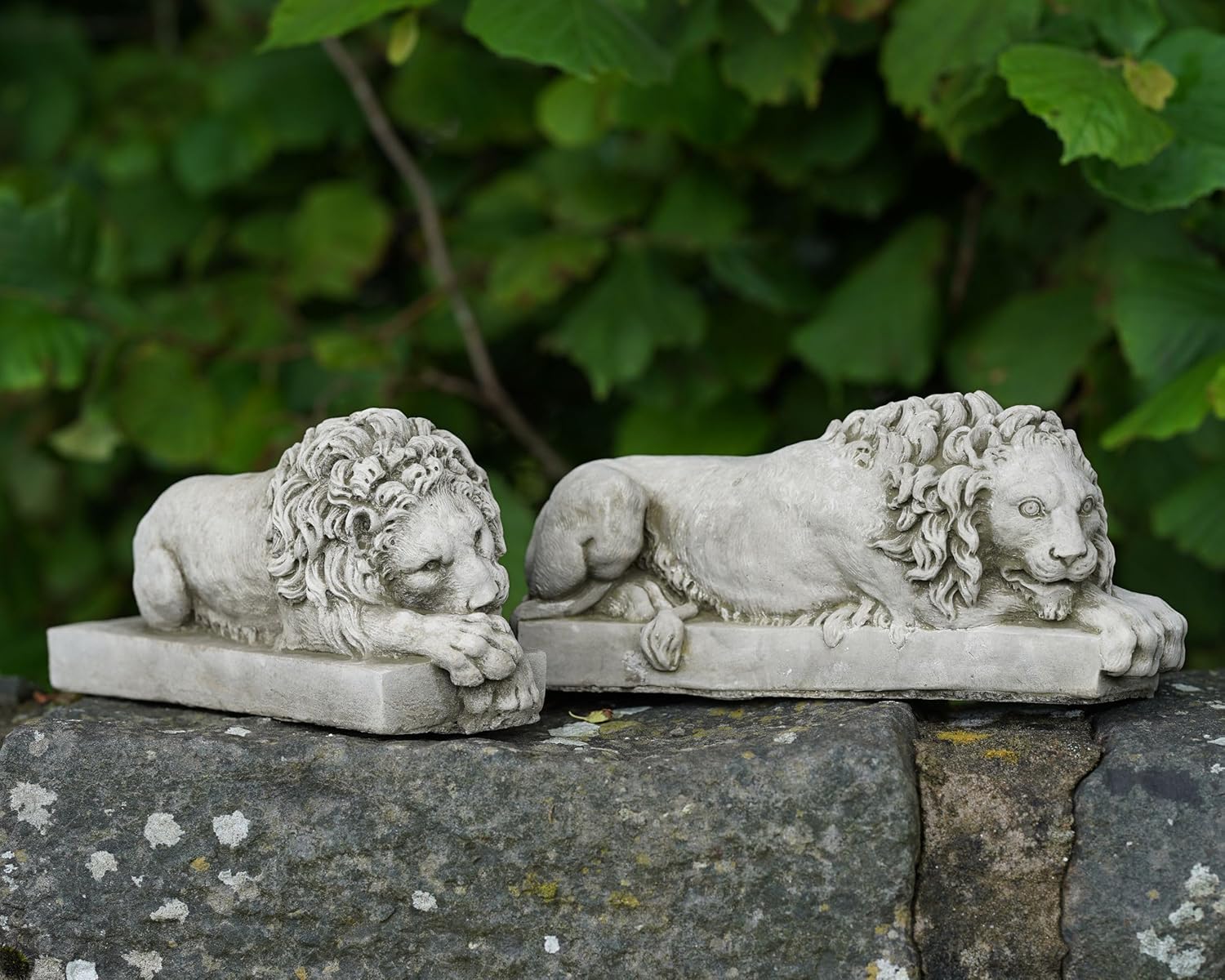 Amazon.com : Pair of Canova Lion Stone Statues | Italian Classical ...