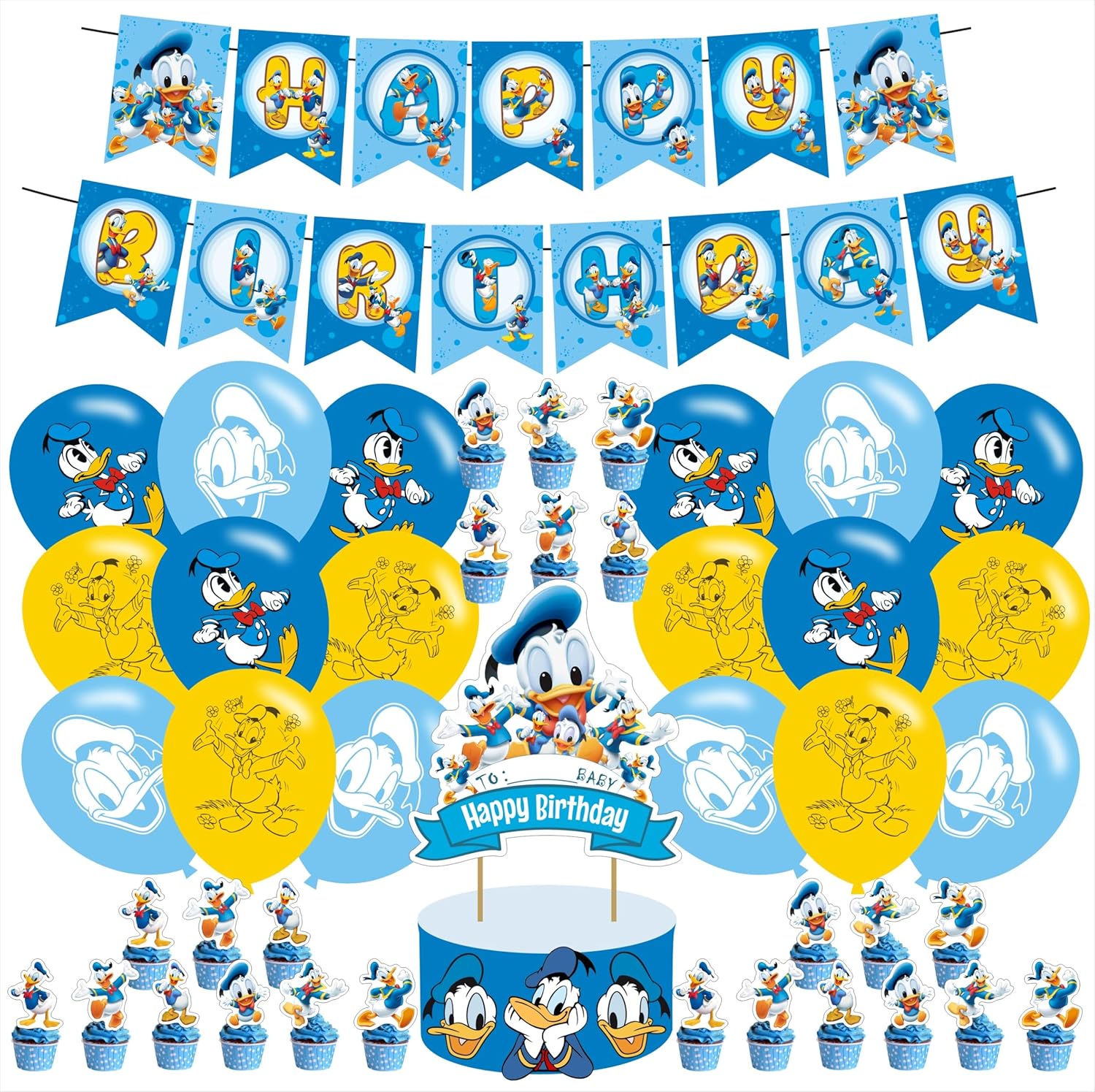 Amazon.com : Donald Cartoon Duck Party Decorations, Duck Balloons For ...
