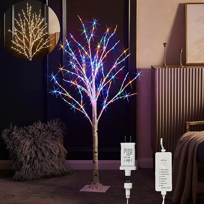 Amazon.com: LITBLOOM Lighted Twig Birch Tree Plug in with 8 Functions ...