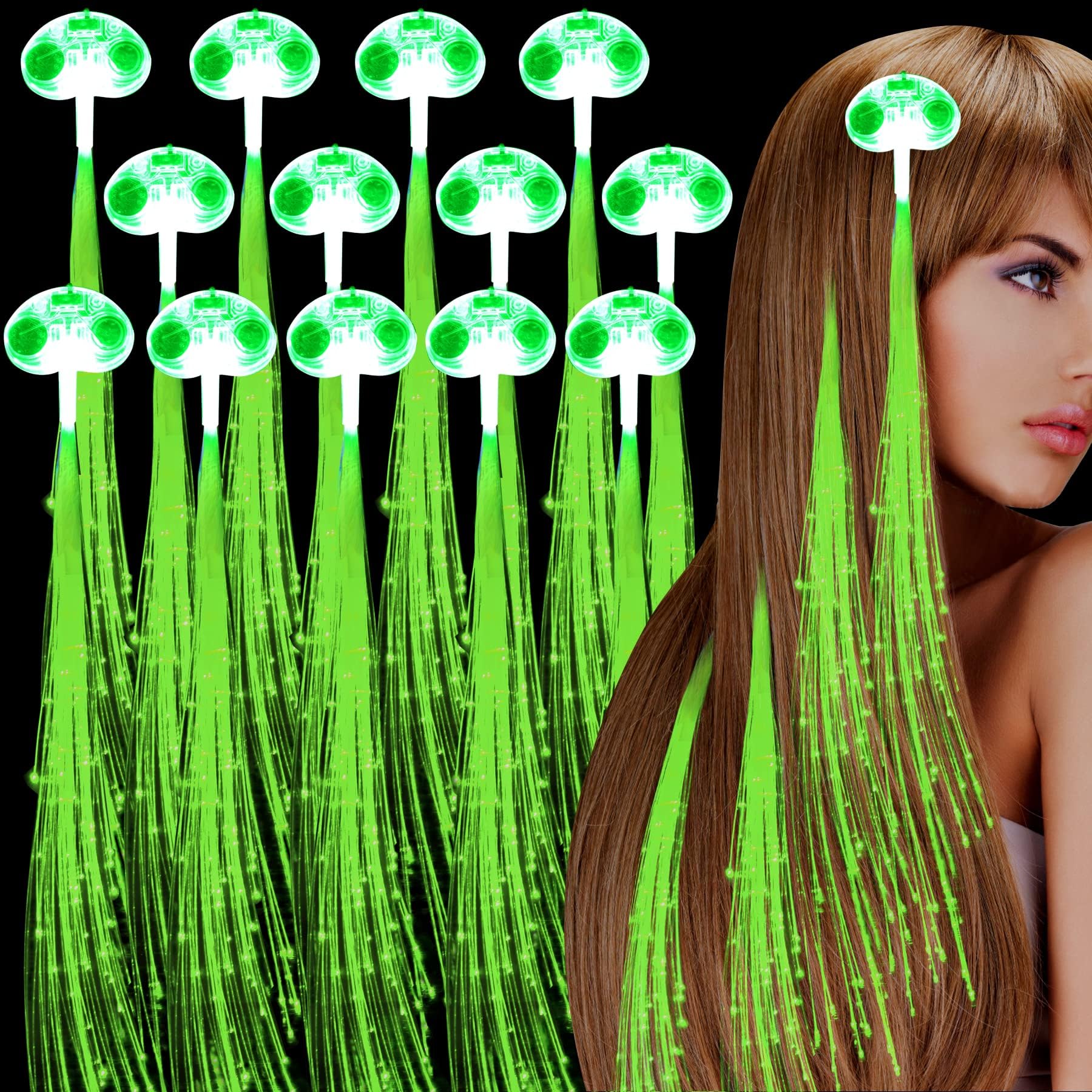 Amazon.com : Acooe 10 Pack LED Hair Lights, Optics Flashing Barrettes ...