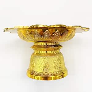 Amazon.com | HappyShopShop Thai Traditional Tray with Pedestal Gold ...