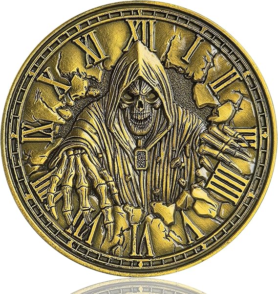 Amazon.com: Memento Mori Challenge Coin - Grim Reaper and Hourglass ...