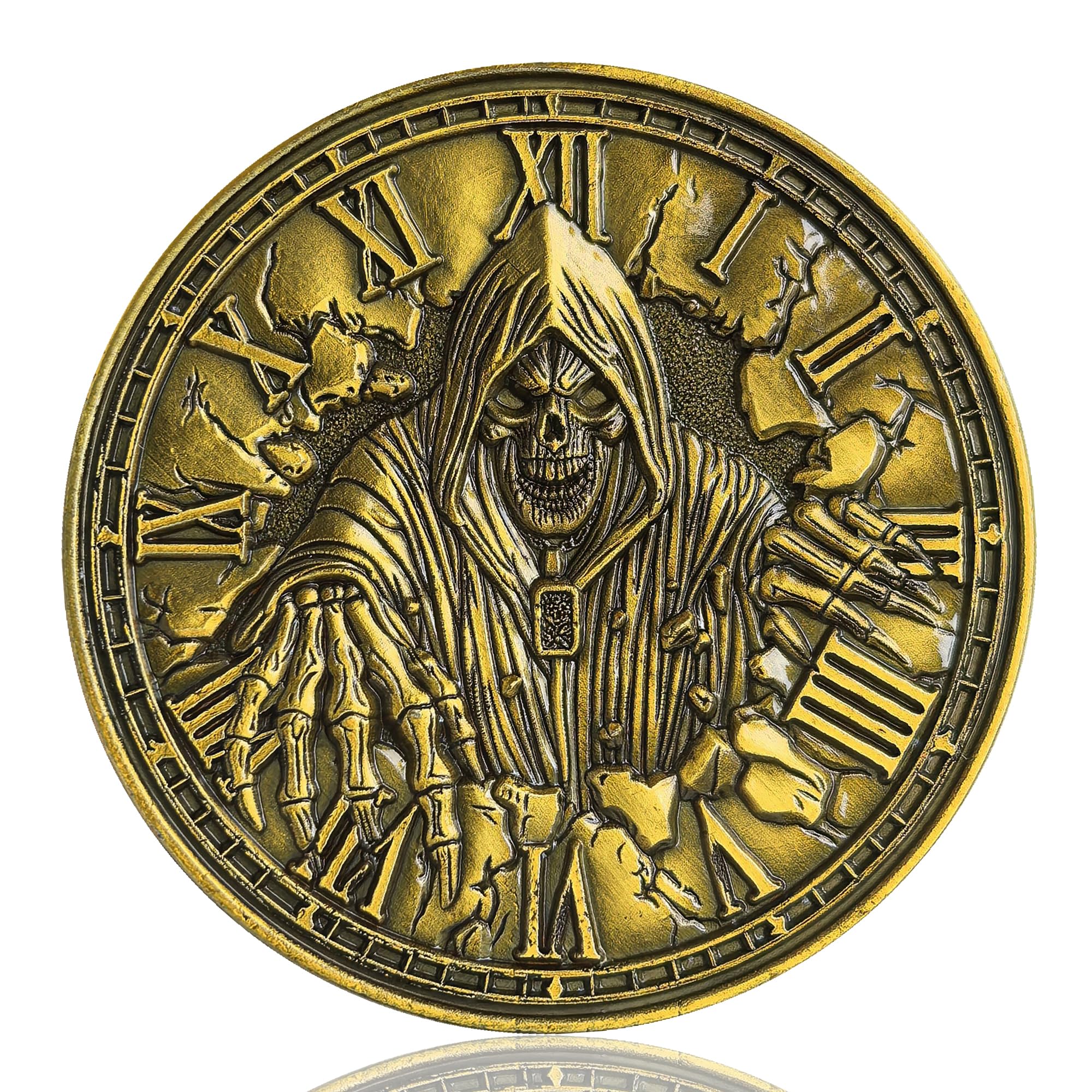 Amazon.com: Memento Mori Challenge Coin - Grim Reaper and Hourglass ...