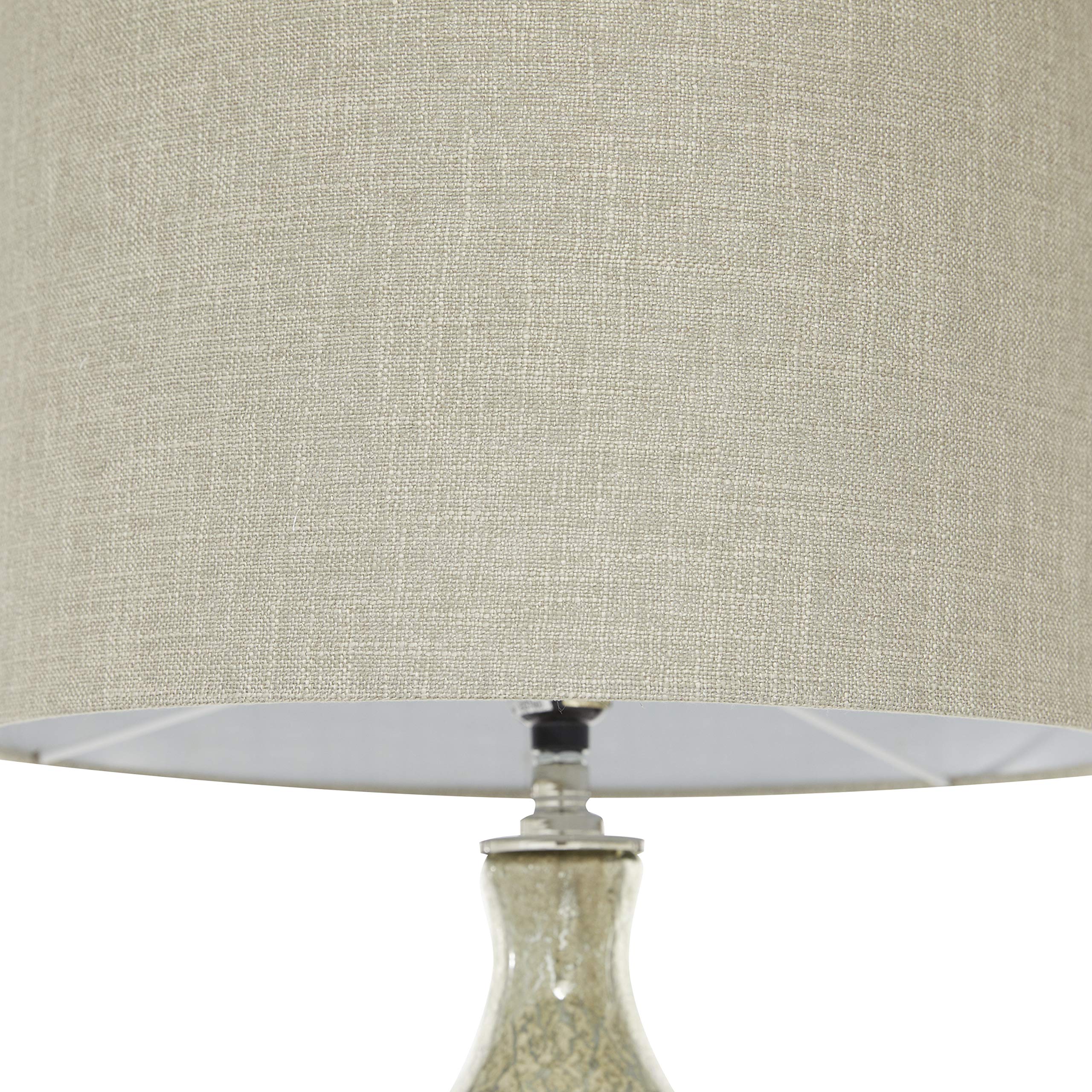 Deco 79 Glass Round Table Lamp, 16" x 16" x 27", Silver