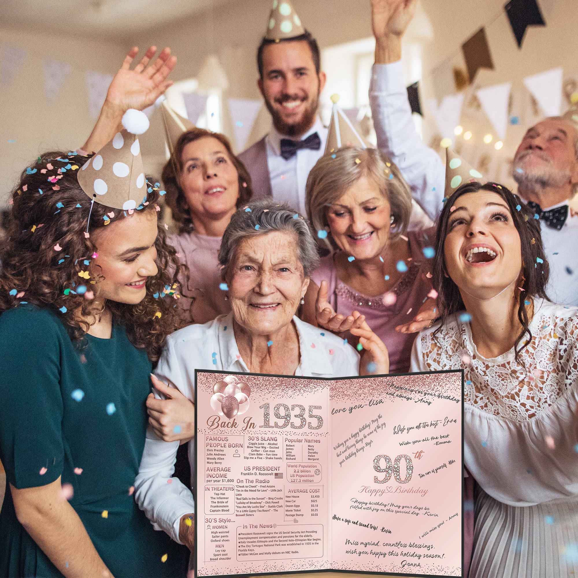 Snapklik.com : 90th Birthday Party Guest Book For Women, Creative 1935 ...