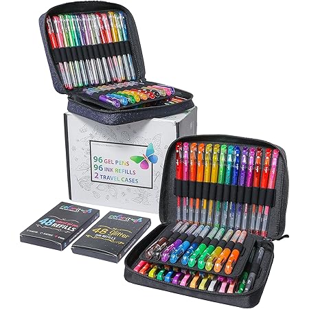 Amazon.com: ColorIt Gel Pens For Adult Coloring Books 96 Pack - 48 ...