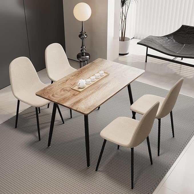 Amazon.com - Small Dining Table Set for 4, 47'' Wooden Modern Dining ...