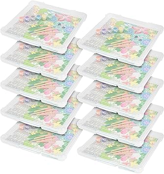 Amazon.com: IRIS USA 10 Pack Clear Scrapbook Paper Storage Boxes ...