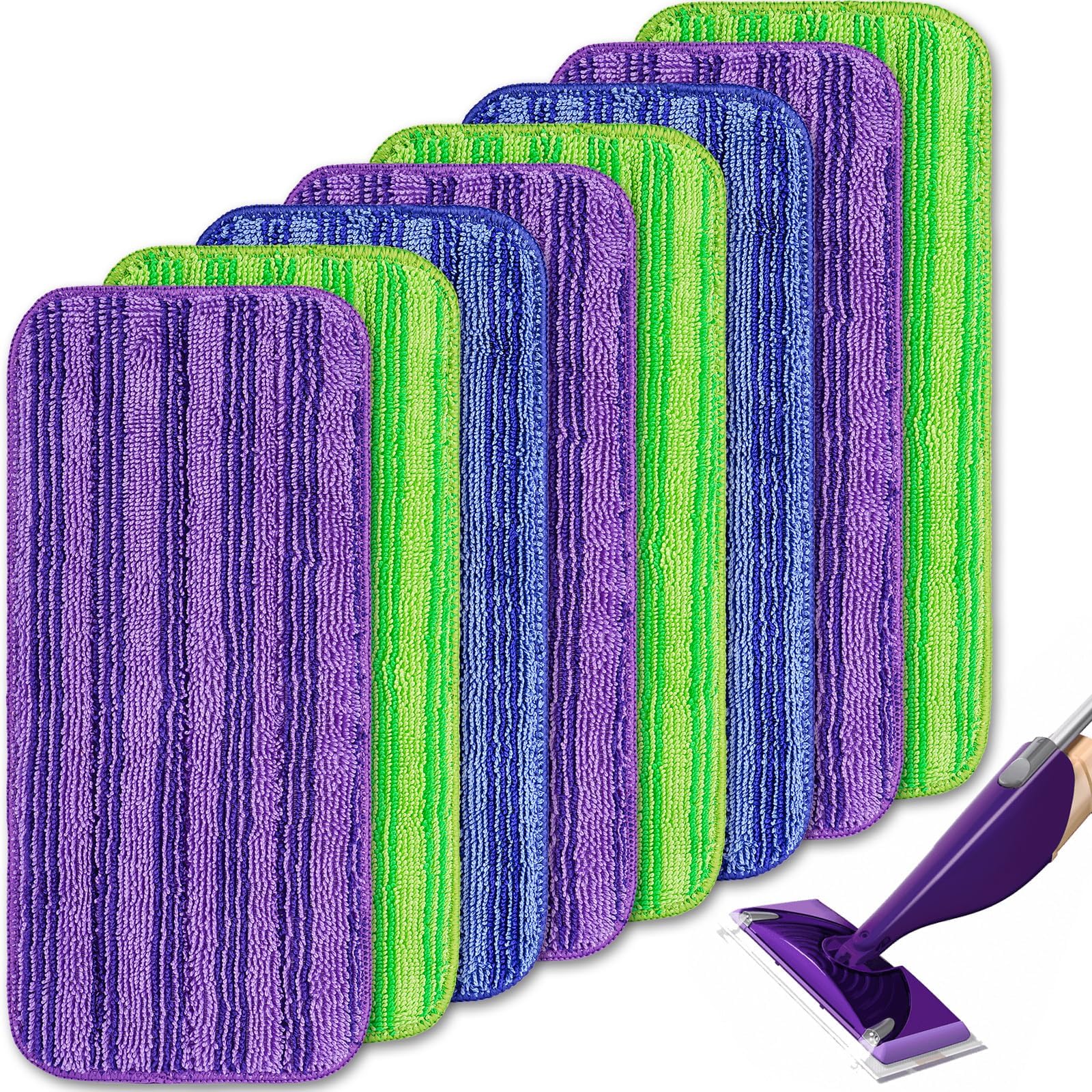 Amazon.com: 8PCS Microfiber Mop Pads Floor Cleaning Compatible with ...