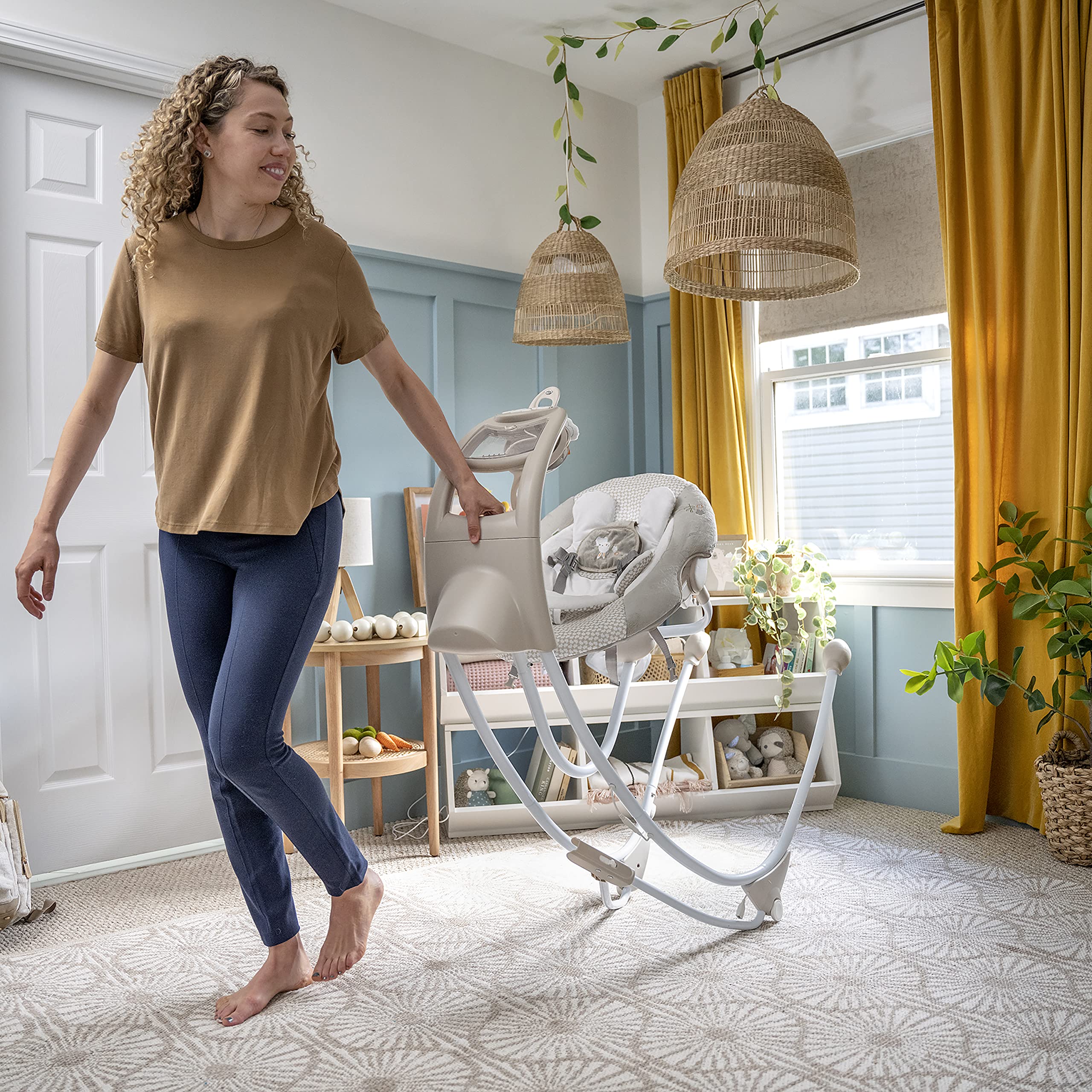 Ingenuity InLighten 6-Speed Baby Swing - Easy-Fold Frame, Swivel Infant ...