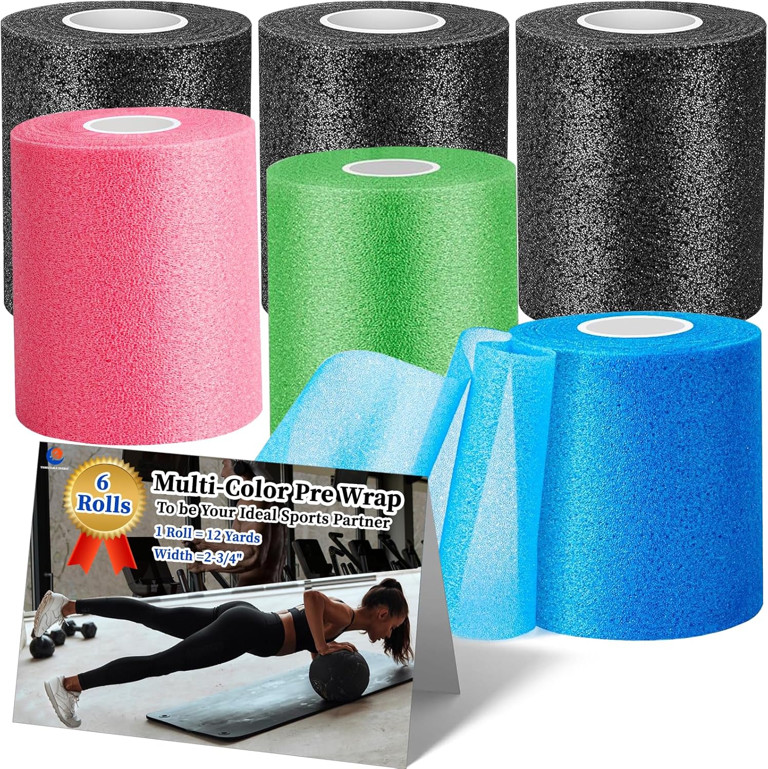 Amazon.com: UNBEATABLE ENERGY Pre Wrap for Hair Soccer- 6 Rolls, Multi ...