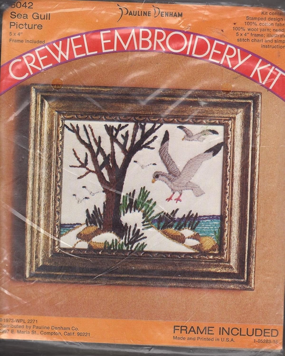 Amazon.com: Pauline Denham Sea Gull Picture Crewel Embroidery Kit 6042 ...