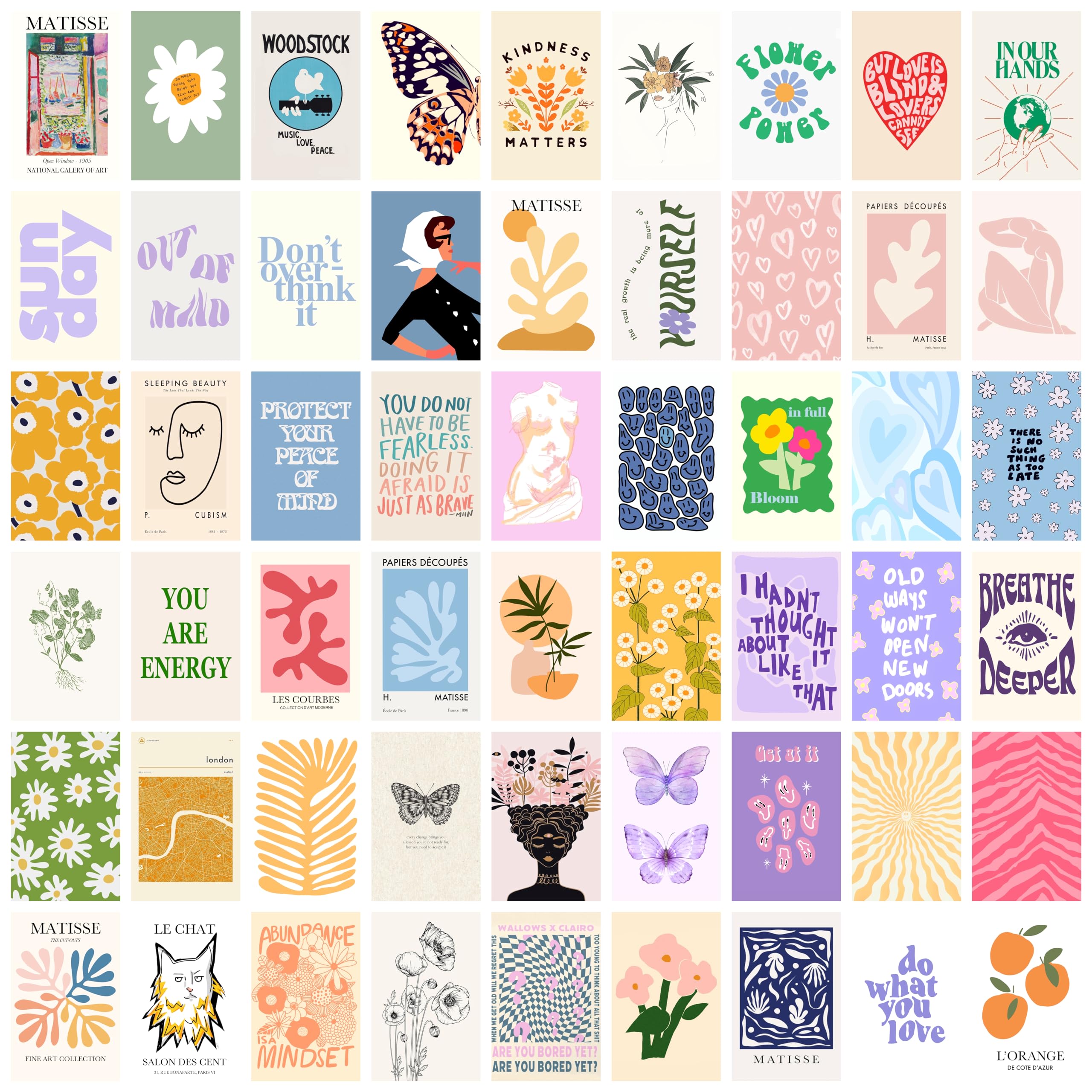 Craft Qila DP Vol 1 Pack of 54 Aesthetic Wall Collage Kit, Girl Room ...