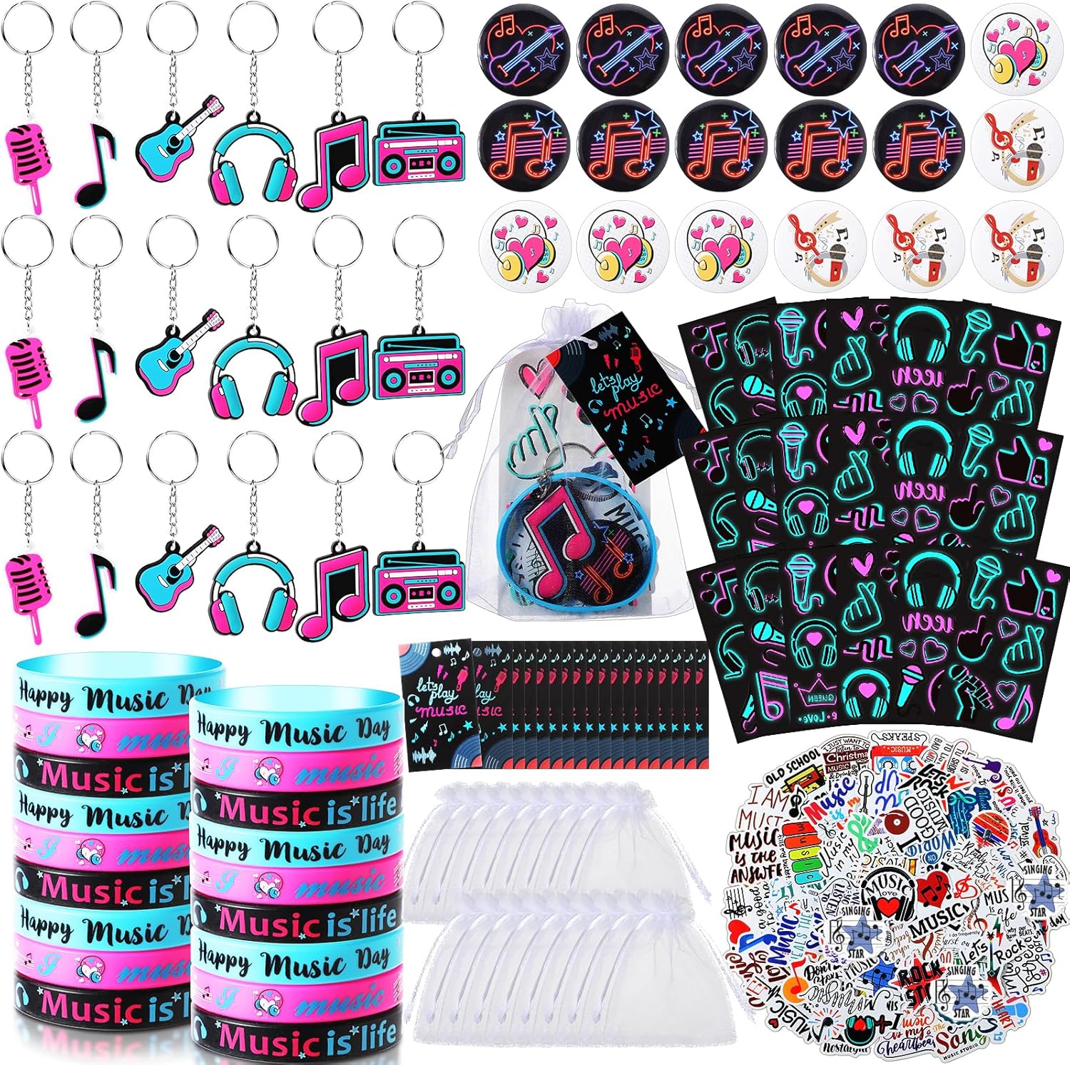 Amazon.com: Geyoga 158 Pcs Music Party Favors Music Themed for 18 ...