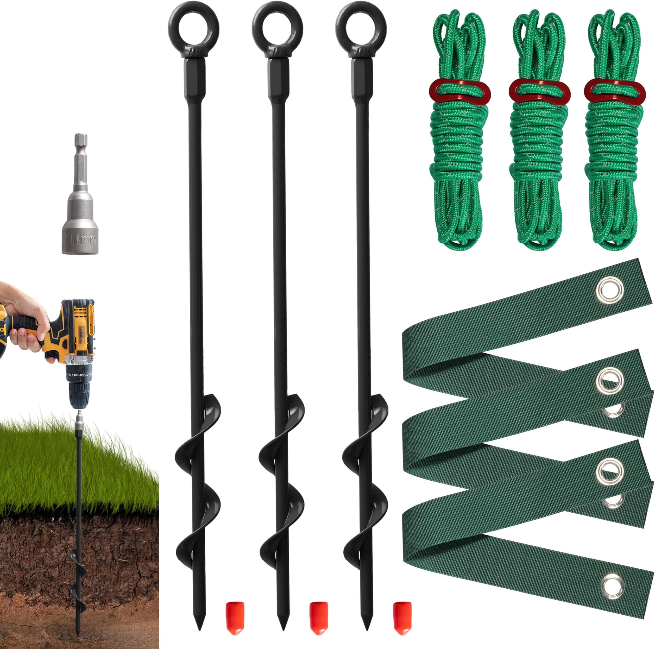 Amazon.com : VASGOR Heavy Duty 16” Tree Stakes and Supports for Young ...