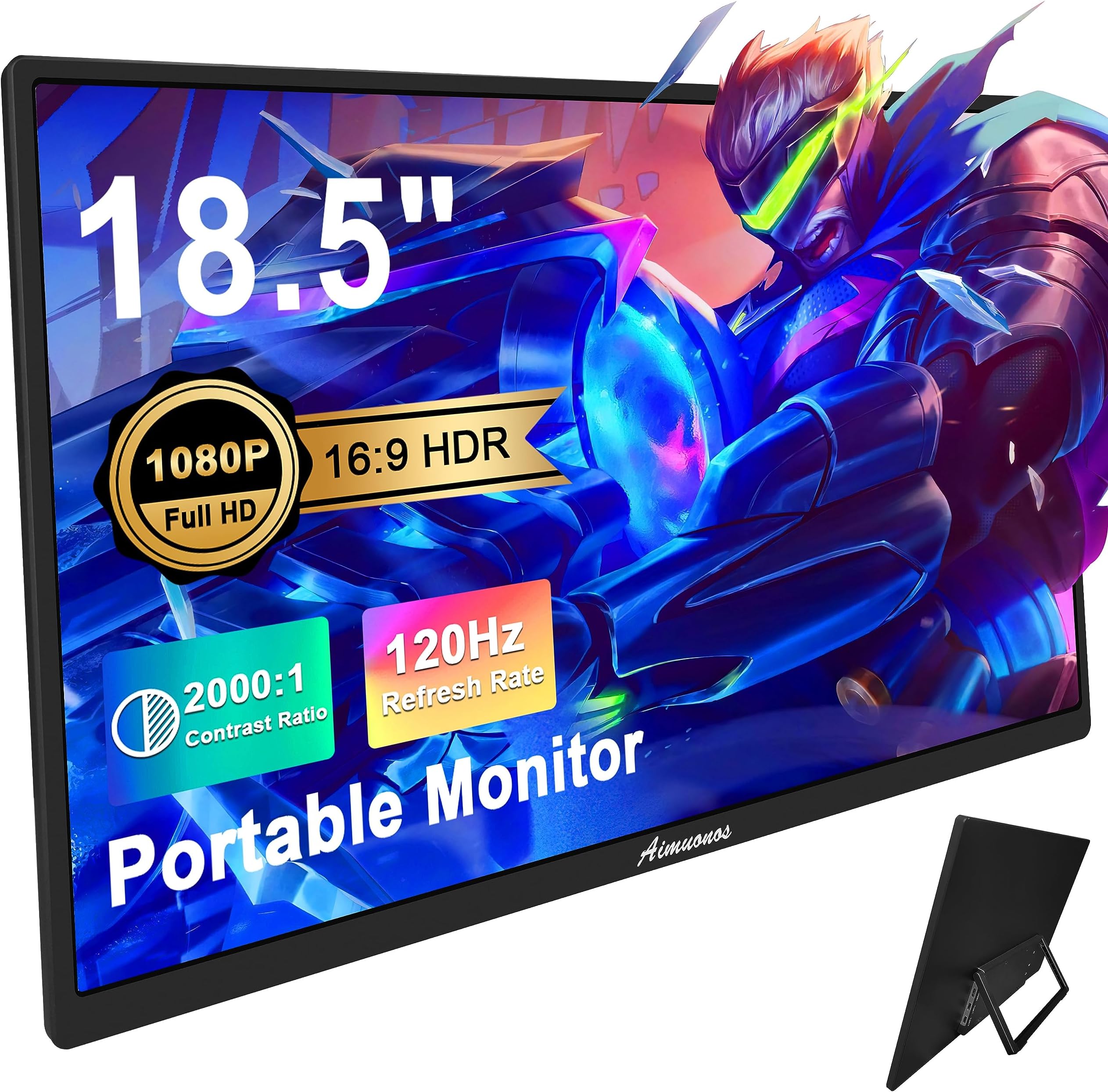 Amazon.com: aimuonos 18.5inch Portable Monitor for Laptop,1080P Laptops ...