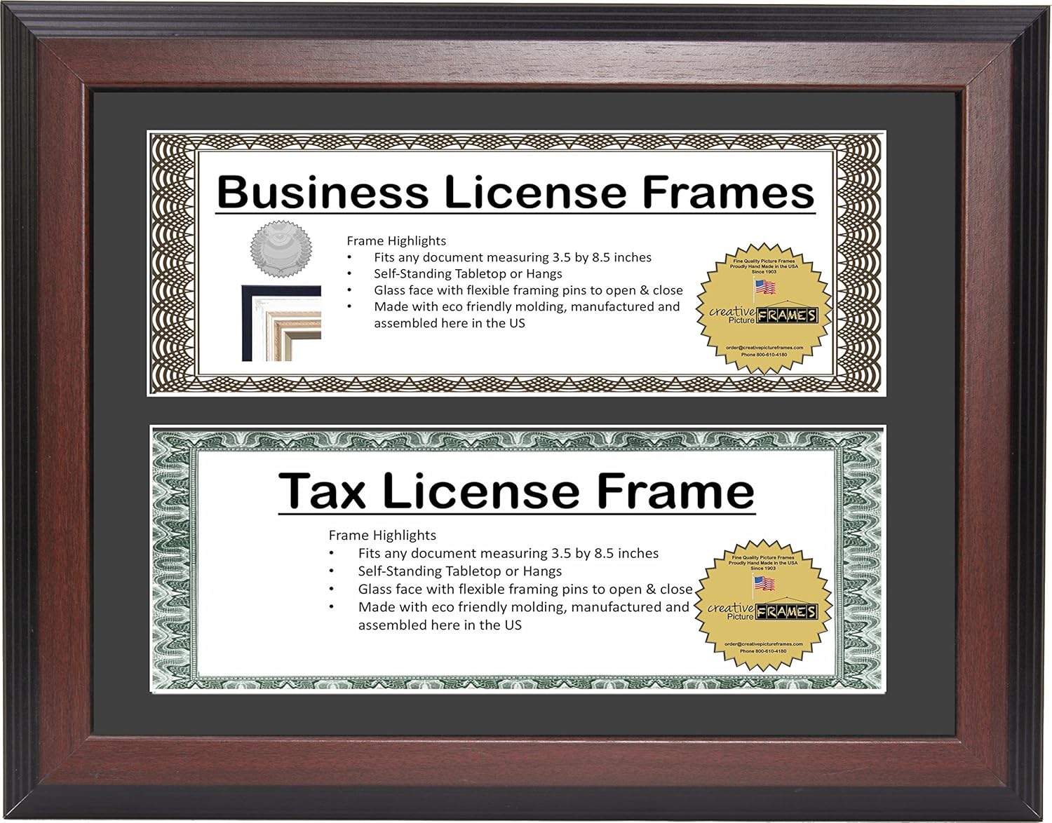 Amazon.com: Creative Picture Frames Dl8.5X11Mh-B Mahogany Finish Double ...