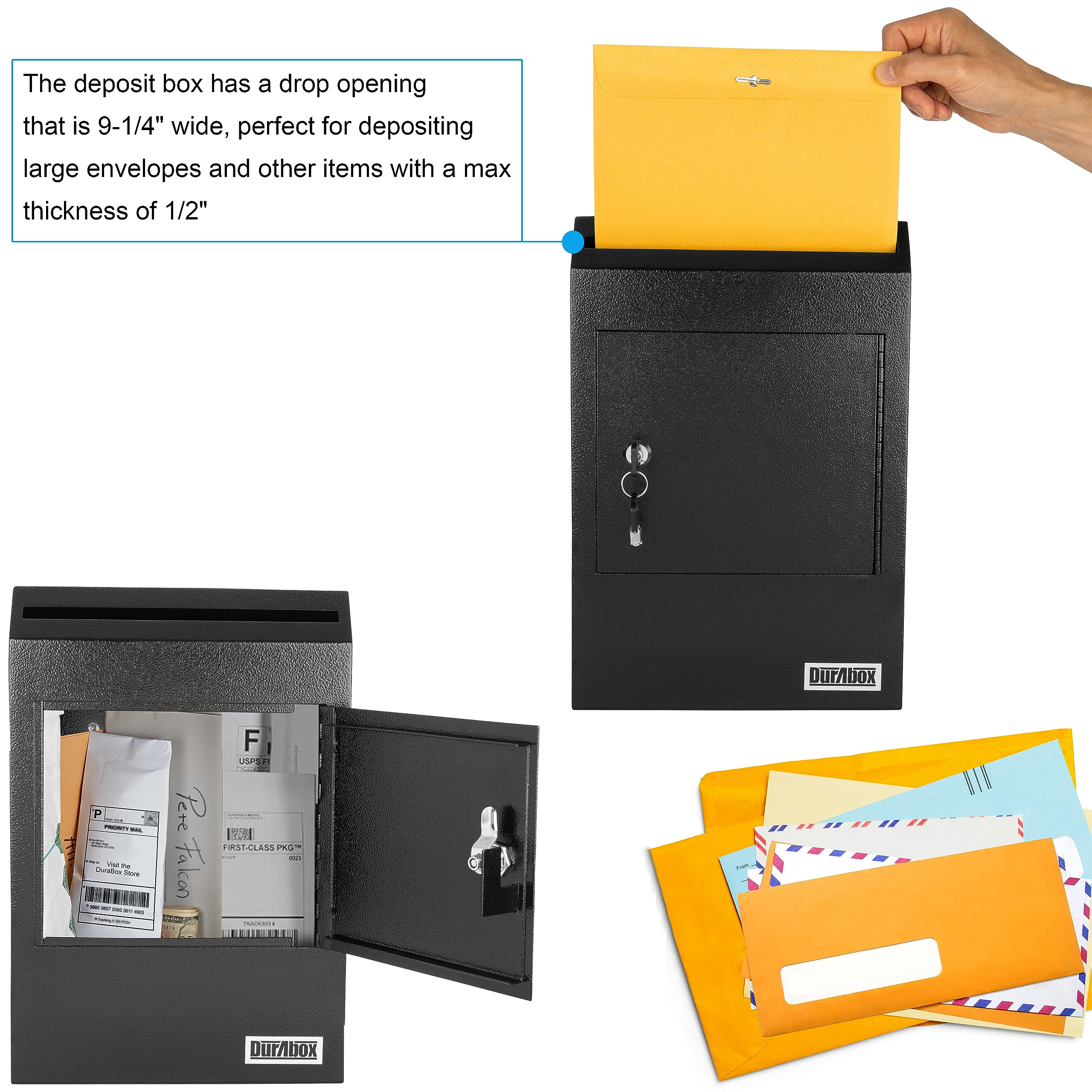 Snapklik.com : Durabox Large Heavy Duty Wall Mount Locking Deposit Drop ...