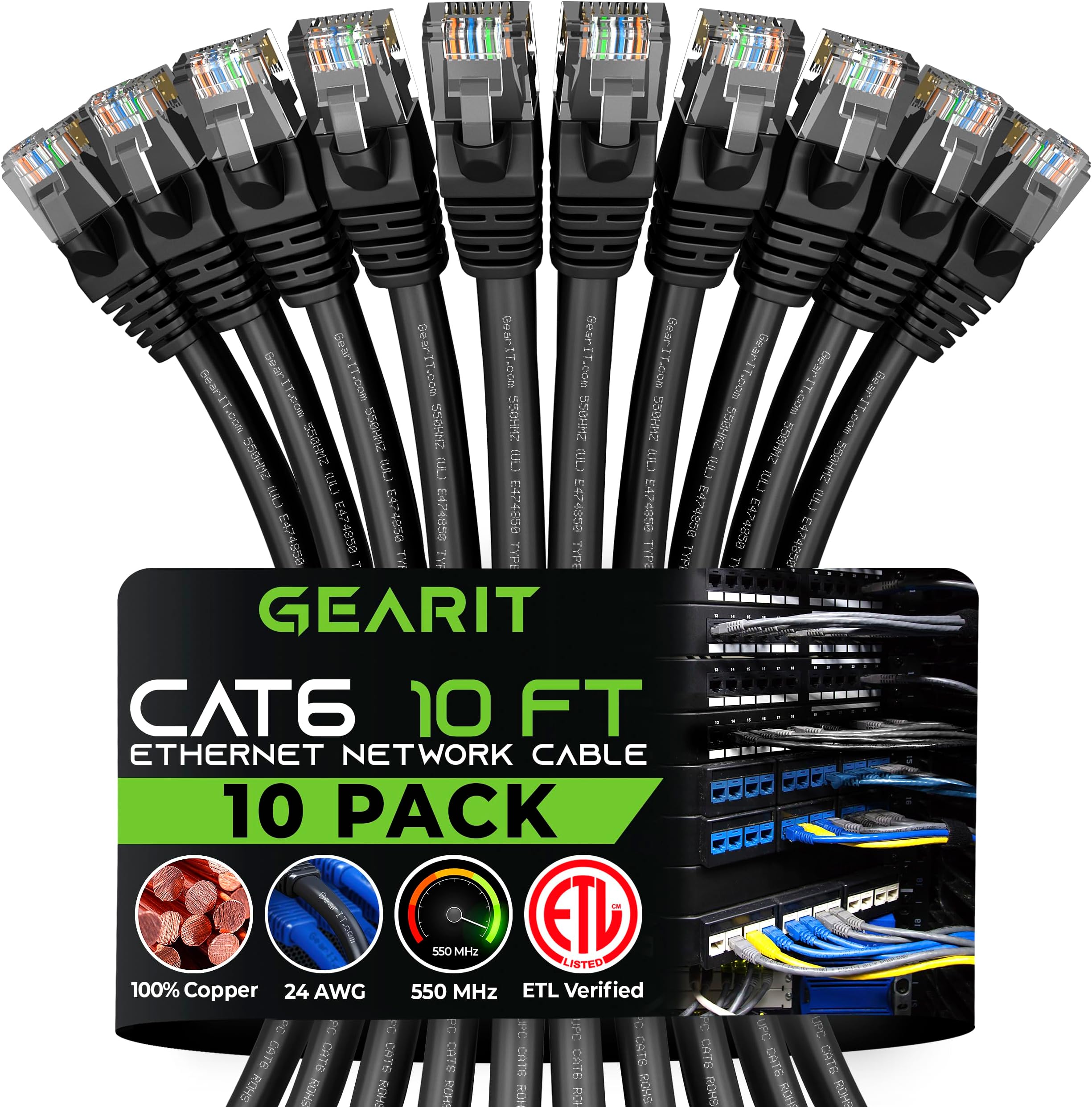 Amazon.com: Cable Matters 10Gbps 10-Pack Snagless Cat 6 Ethernet Cable ...