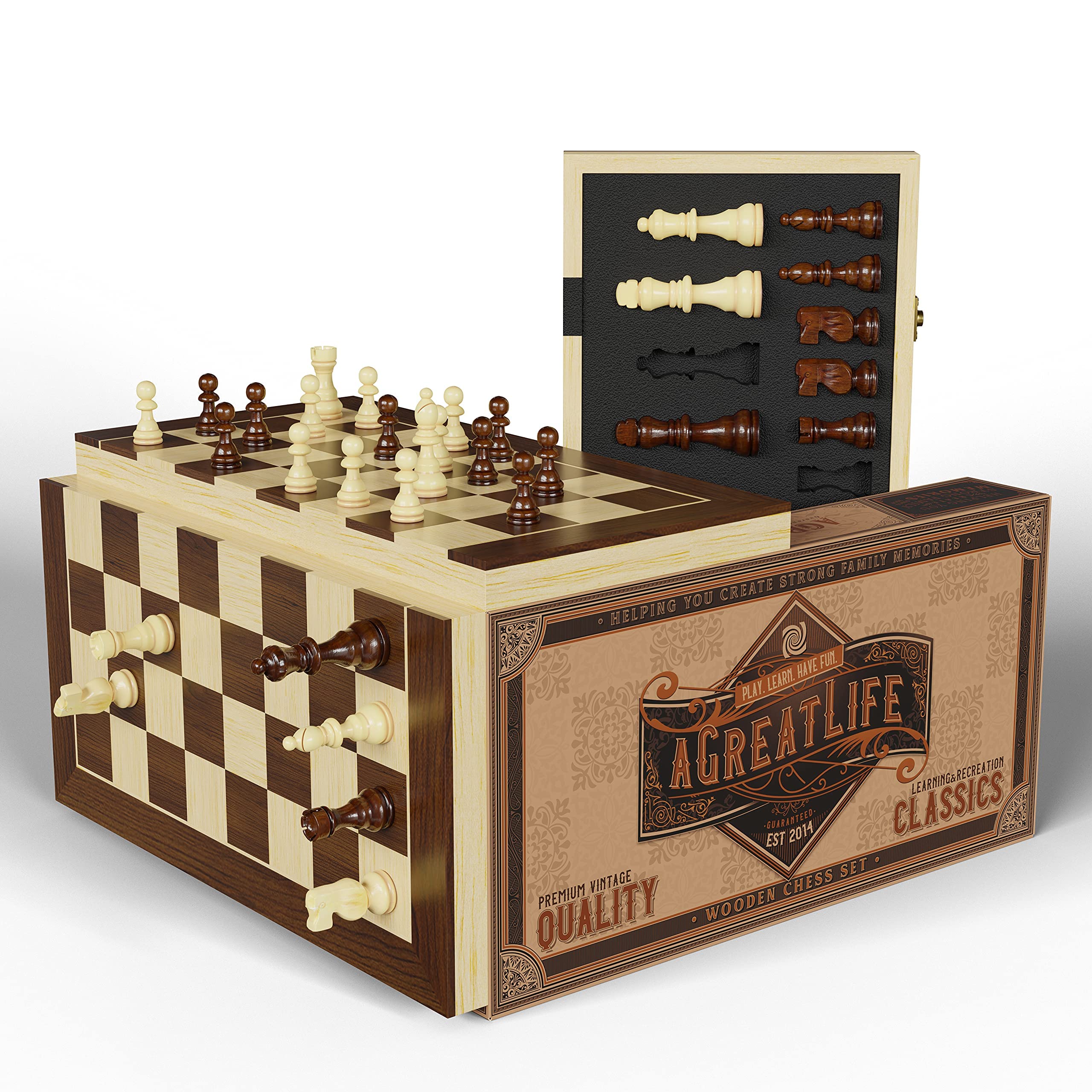 Buy aGreatLife Folding Magnetic Wooden Chess Set - 15" X 15 ...