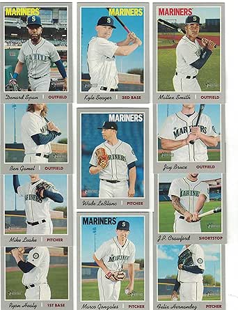 Amazon.com: Seattle Mariners/Complete 2019 Topps Heritage Baseball Team ...