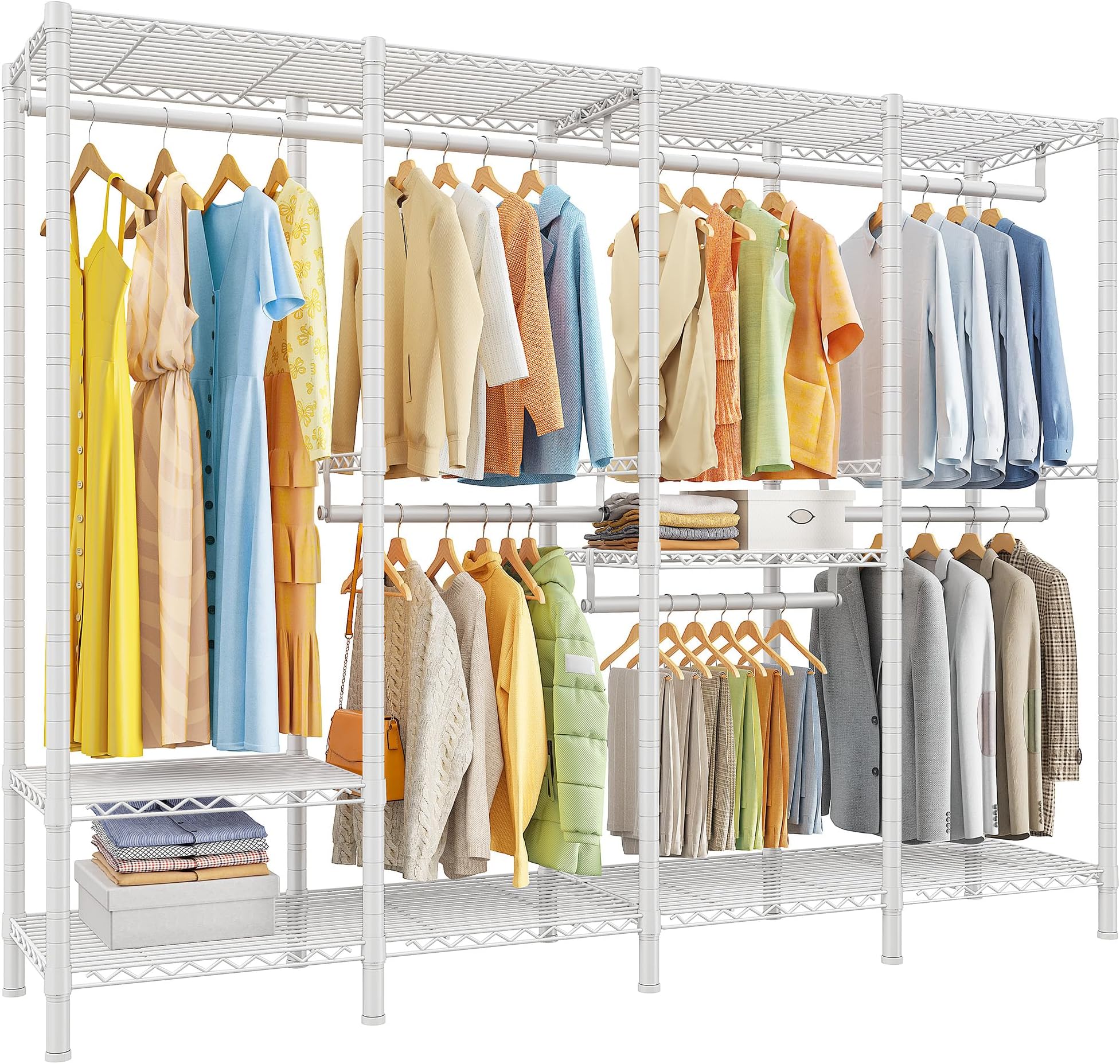 Amazon.com: Raybee 76.9" H Clothes Rack Heavy Duty Loads 1100 LBS Metal ...