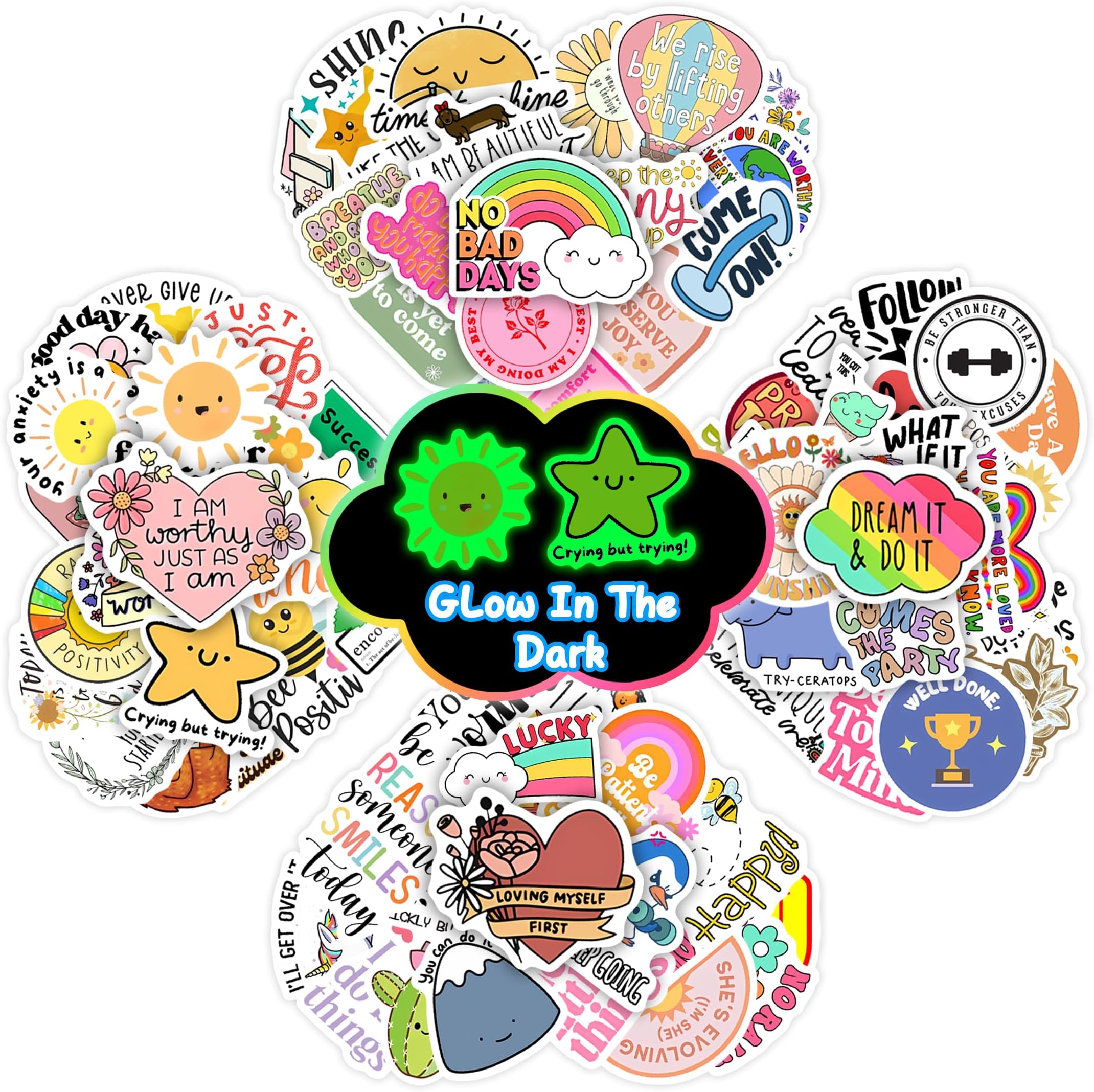 Amazon.com: 50Pcs Boho Style Inspirational Stickers for Water Bottle ...