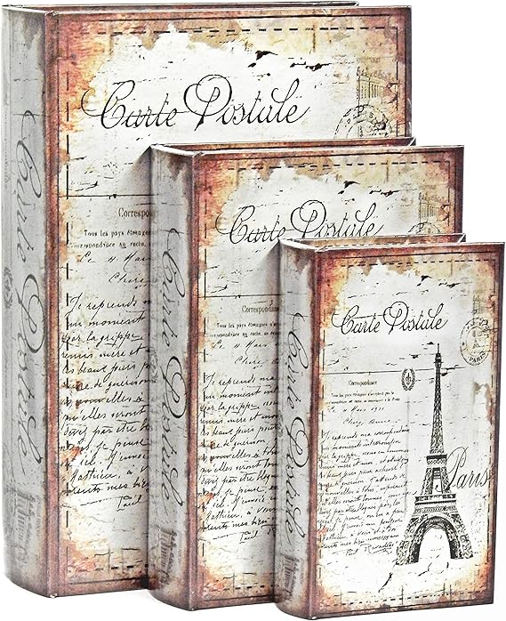 Amazon.com: Bellaa 28069 Decorative Book Box Paris Eiffel Tower Vintage ...