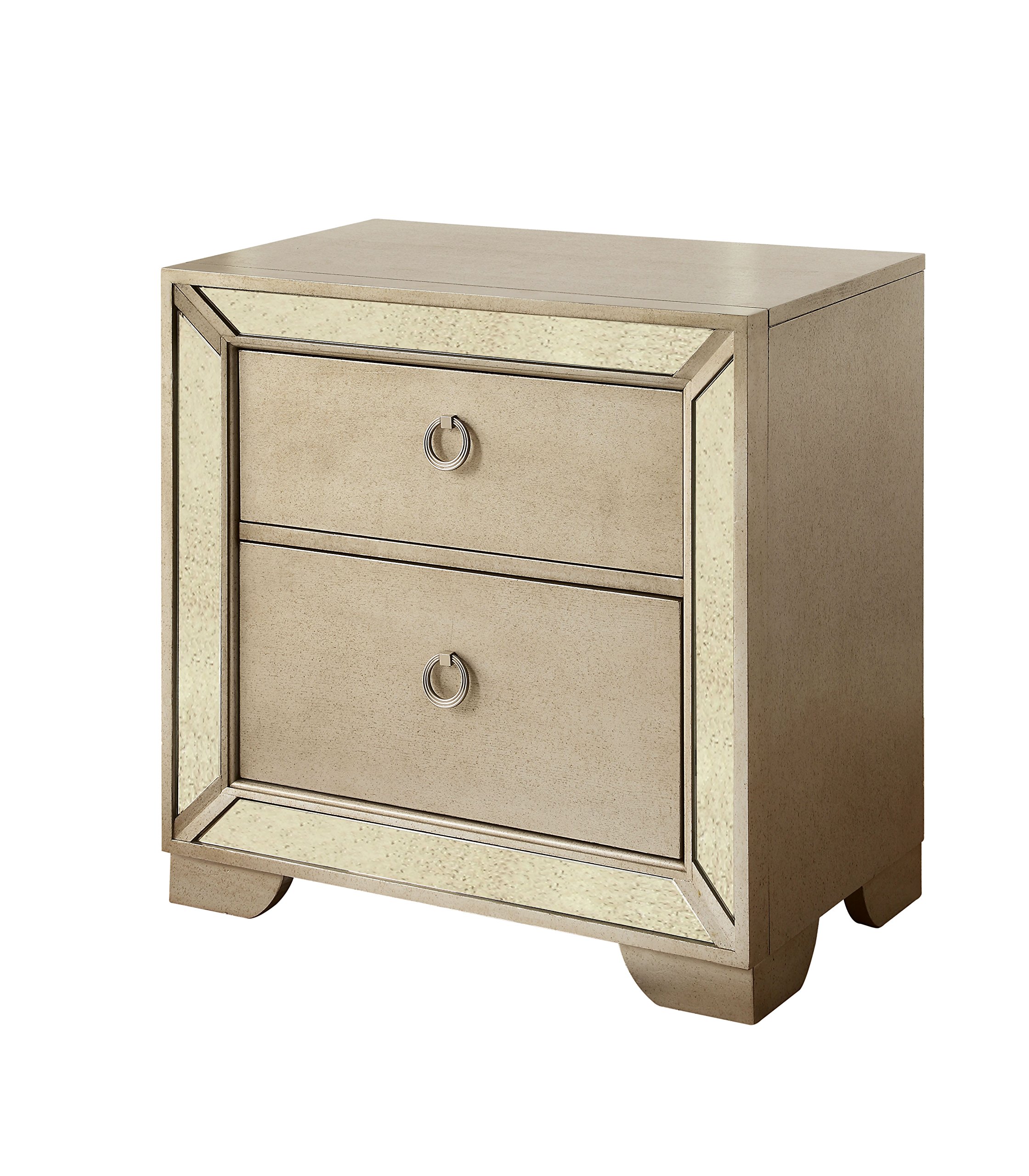 Furniture of America Hanson Modern Victorian Night Stand, One Size, Silver