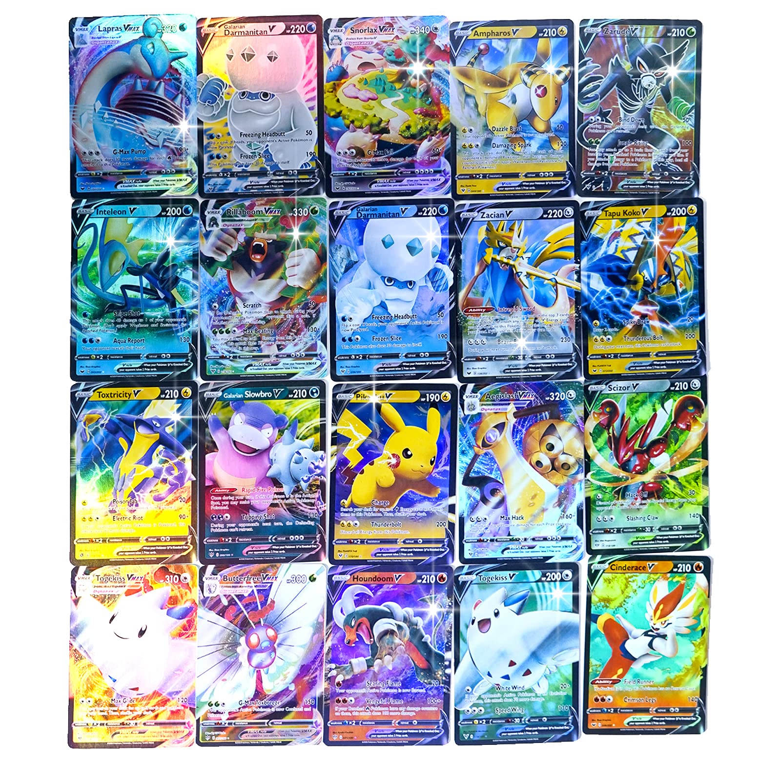 MVPXXX 60 Cards 18 Pokemon Vmax and 42 Pokemon Basic V Pokemon Card ...