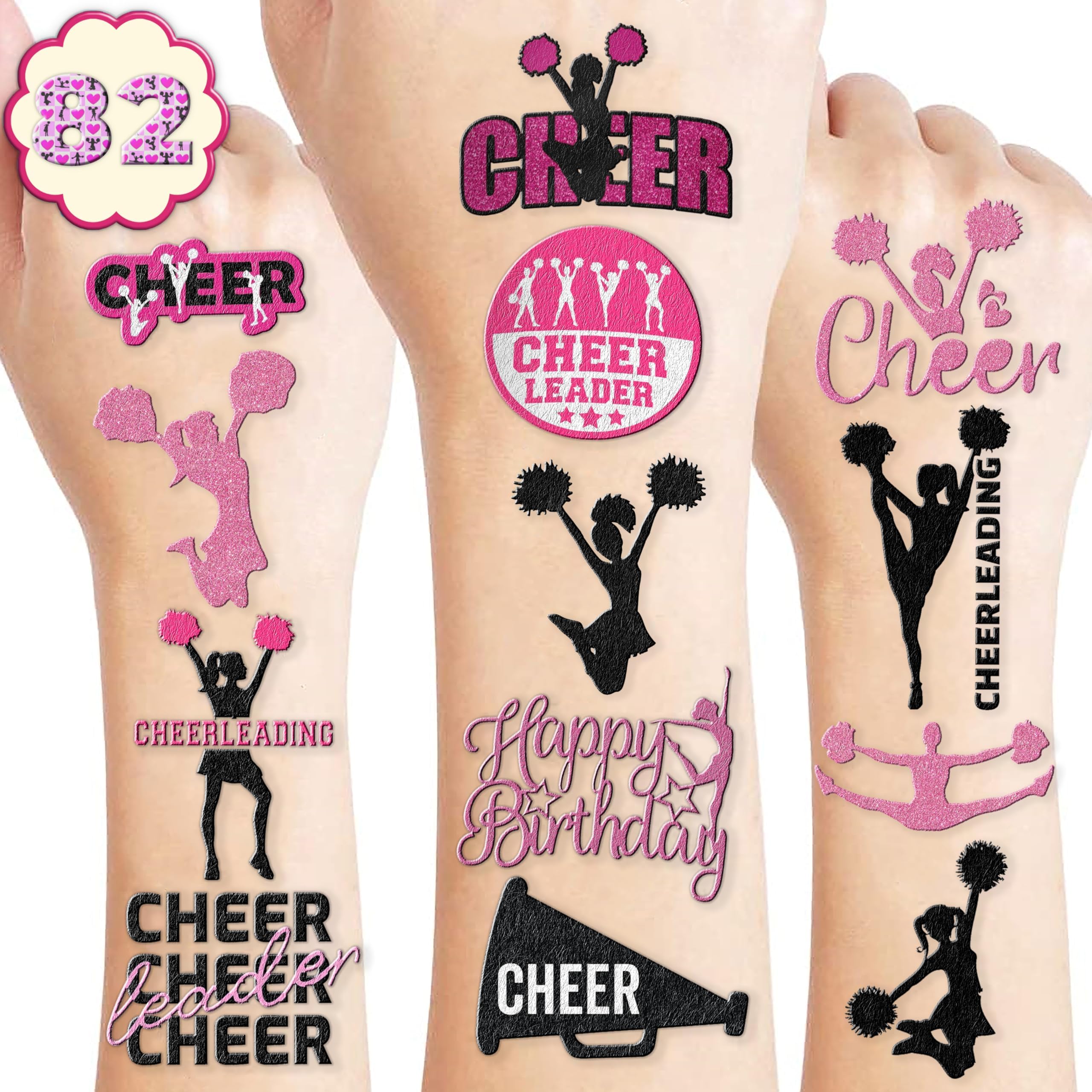 Amazon.com : 96 PCS Cheer Cheerleader Stickers Cheerleading Birthday ...