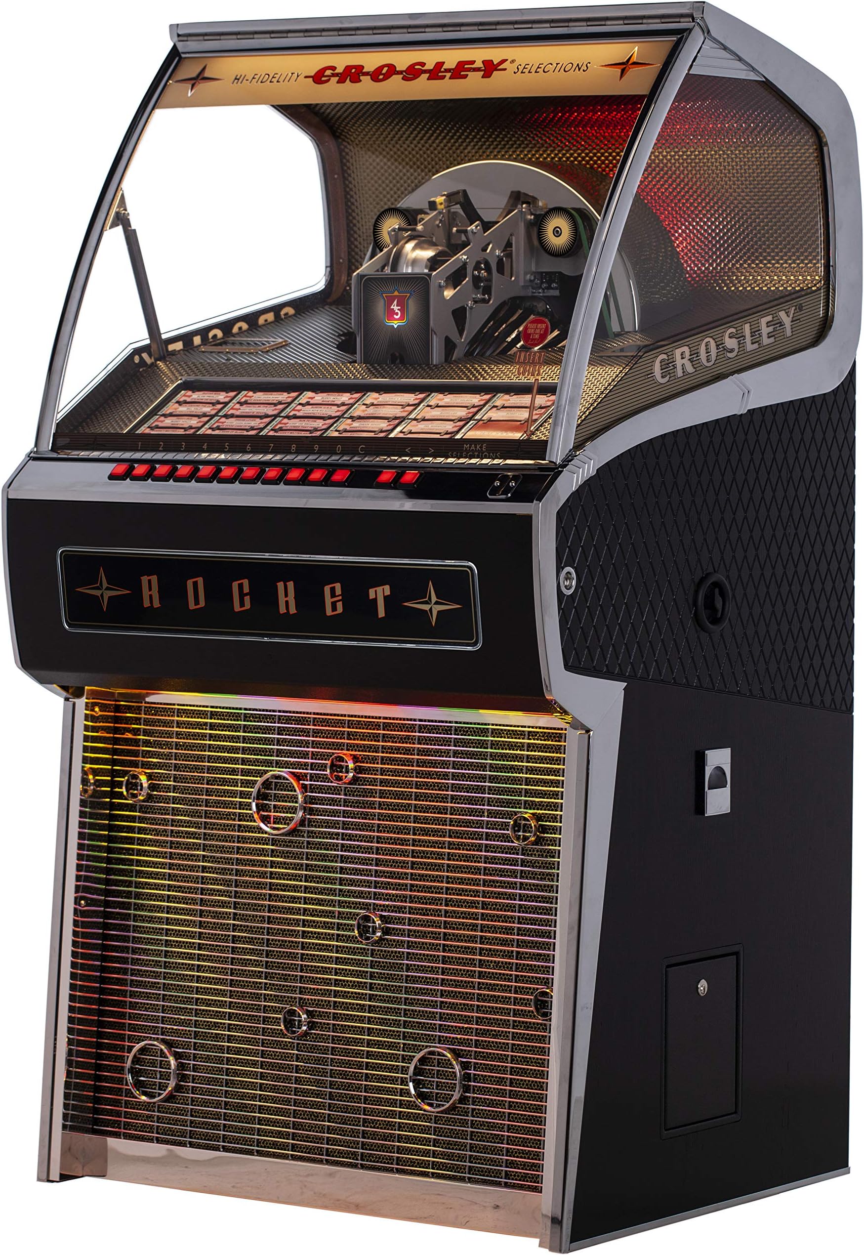 Amazon.com: Crosley CR1210A-OA Rocket Full Size Vinyl Jukebox with ...
