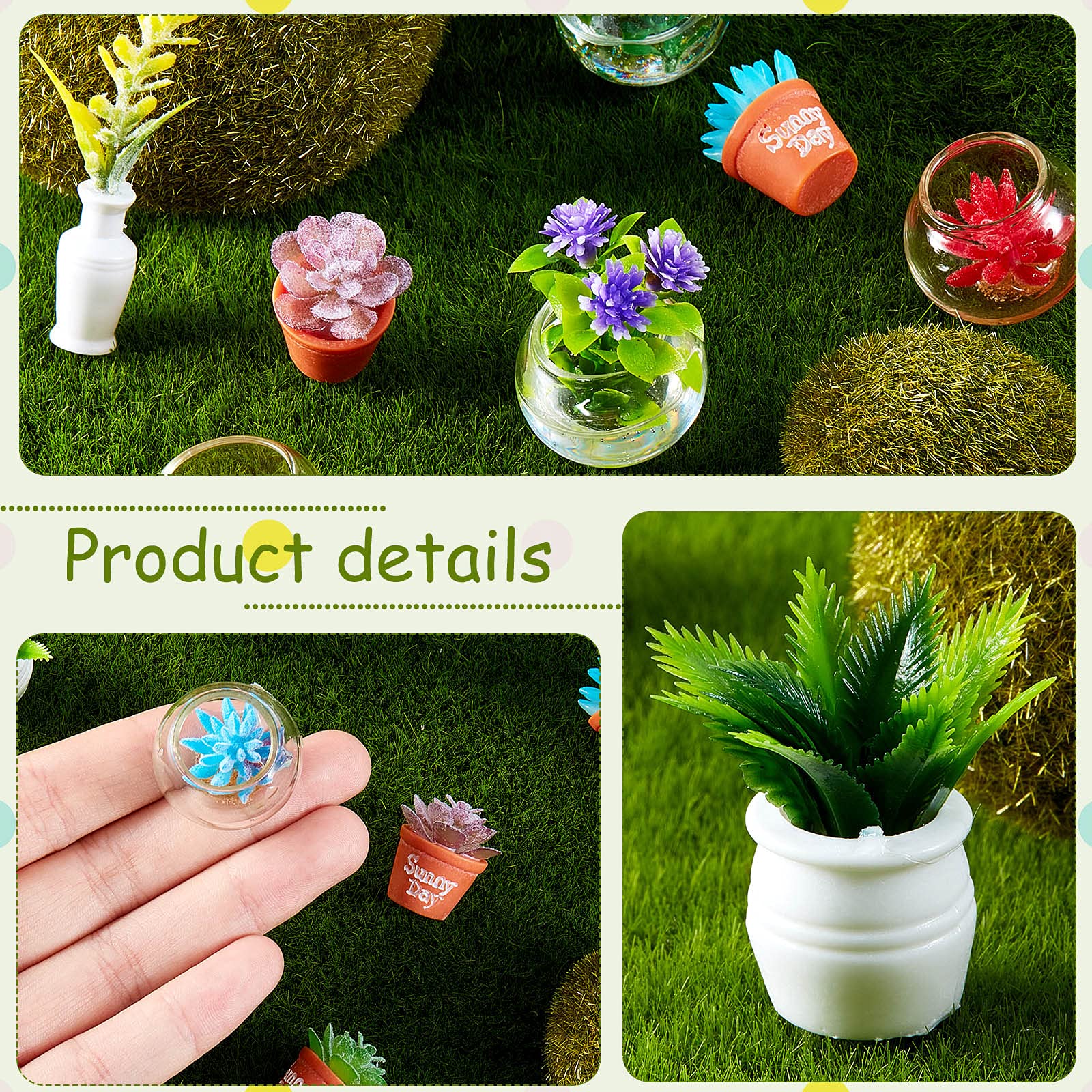 Snapklik.com : Skylety 14 Pcs Miniature Fake Plants Dollhouse Miniature ...