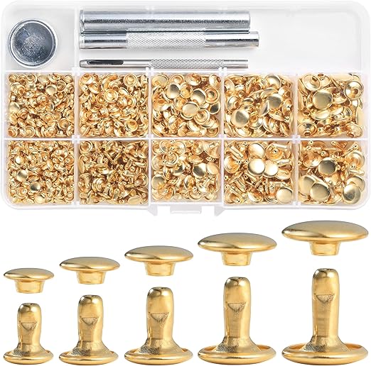 Amazon.com: YORANYO 340 Sets Leather Rivets Kit Mixed Sizes Rivets for ...
