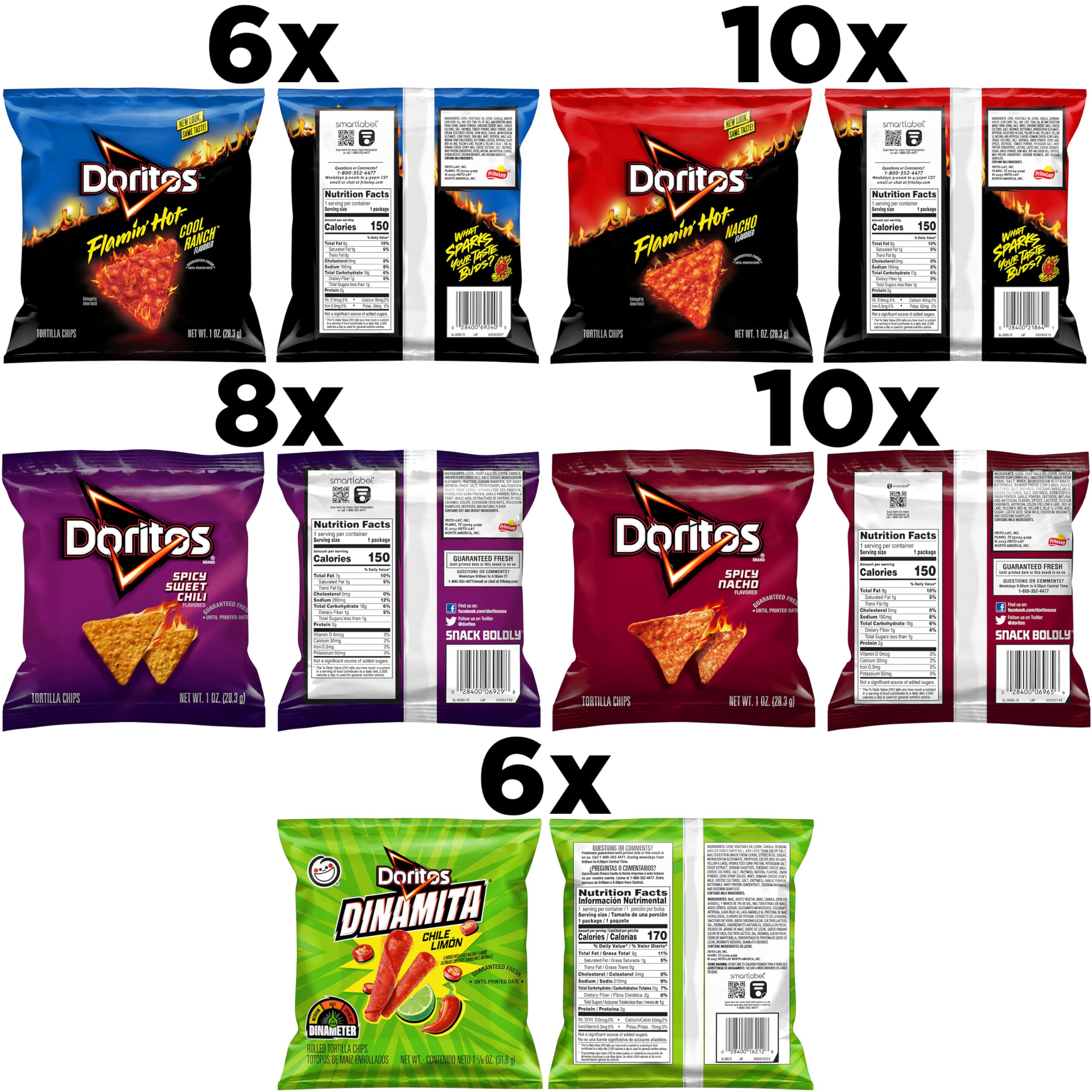 Snapklik.com : Doritos Hot & Spicy Mix Variety Pack, 1oz Bags