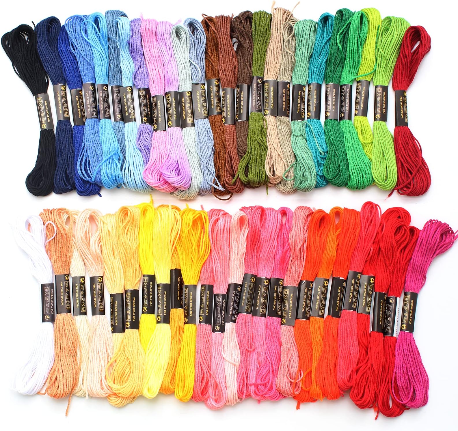 Flissy - Lot de 50 échevettes de fil à broder - Assortiments de couleur ...