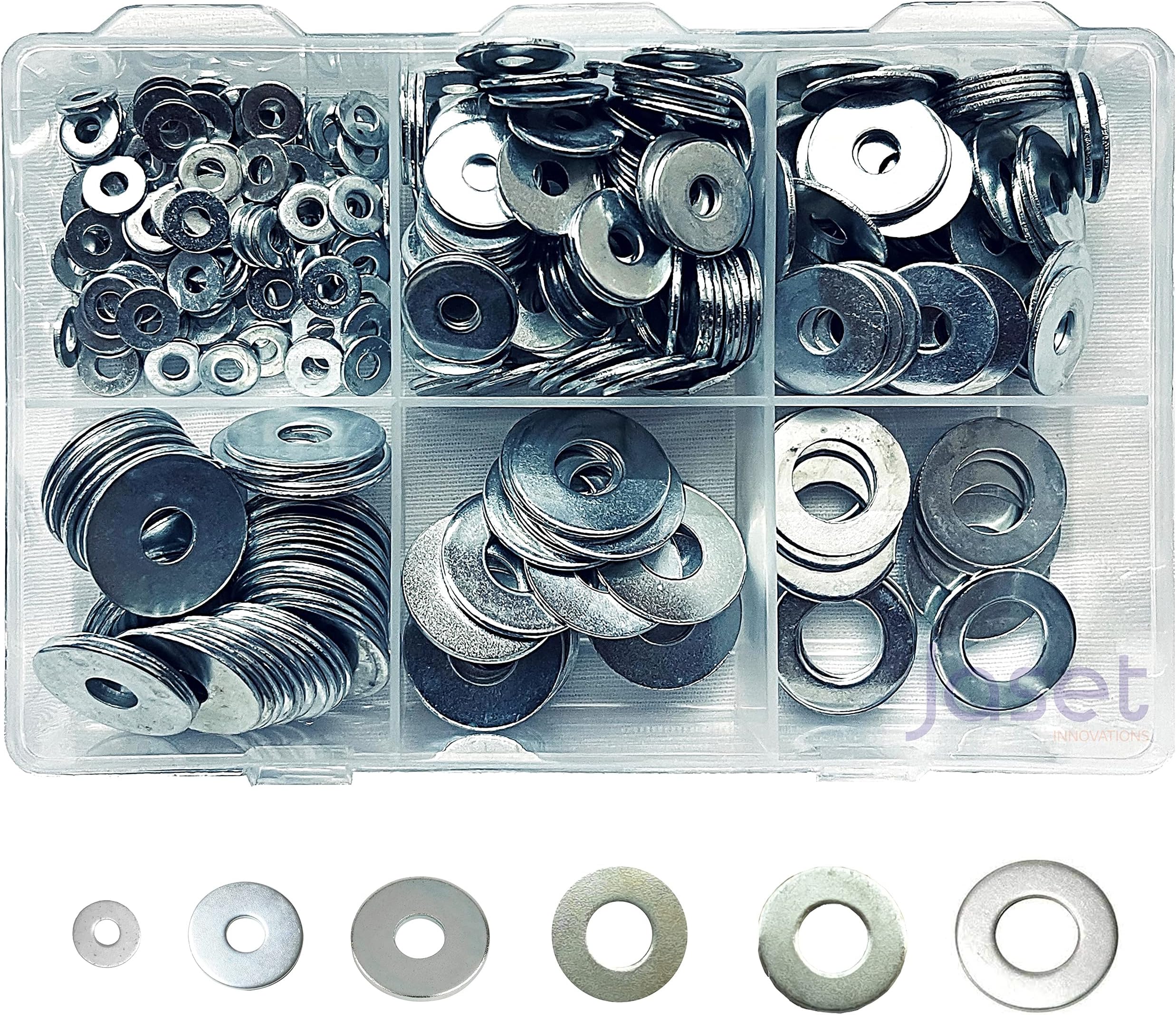 Jaset Innovations Hardware Plain Flat Washers – 3mm to 10mm – White ...