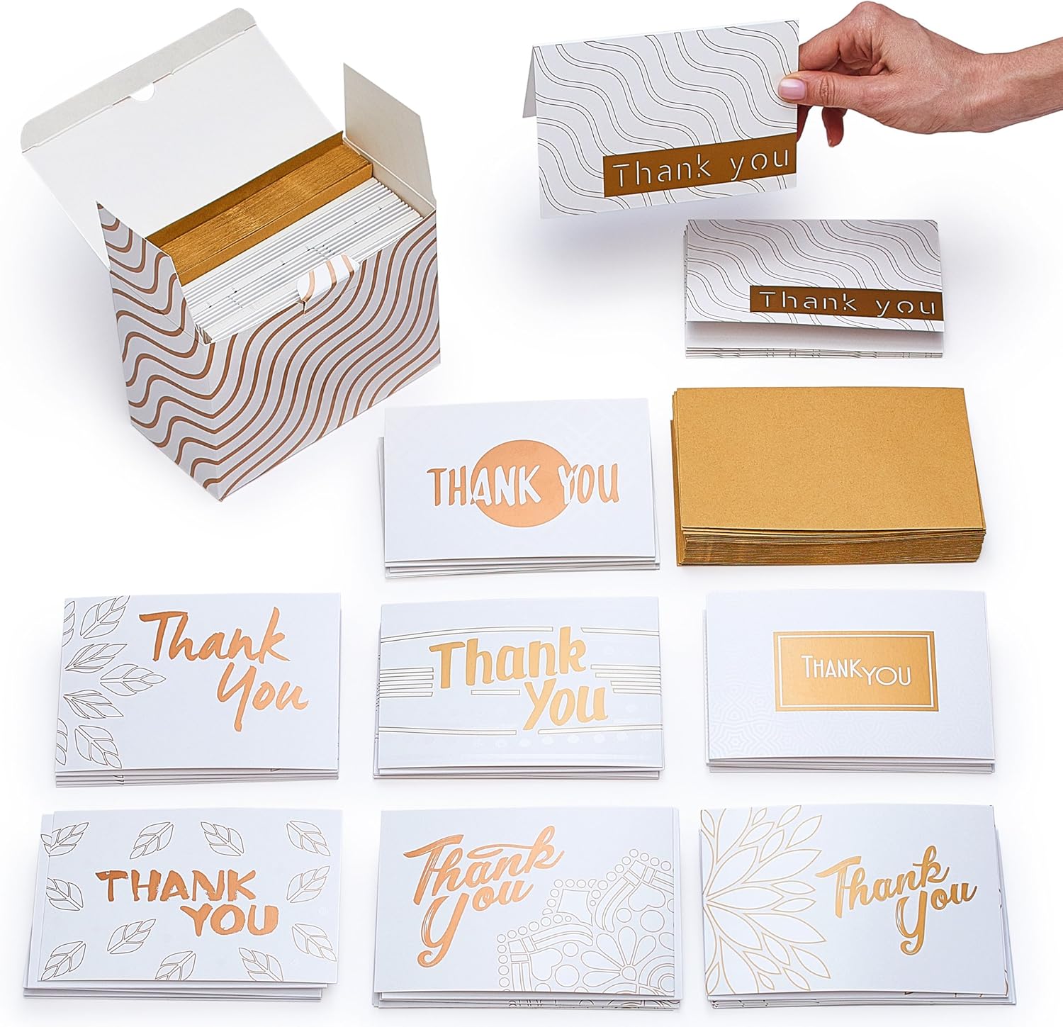 Amazon.com : Thank You Cards Assorted Set - 40 Blank Thank U Note Cards ...