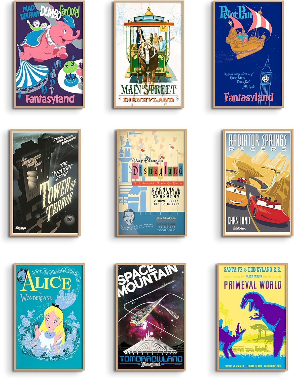 Disney Ride Posters for Wall, Radiator Springs, Space Mountain, Tower ...
