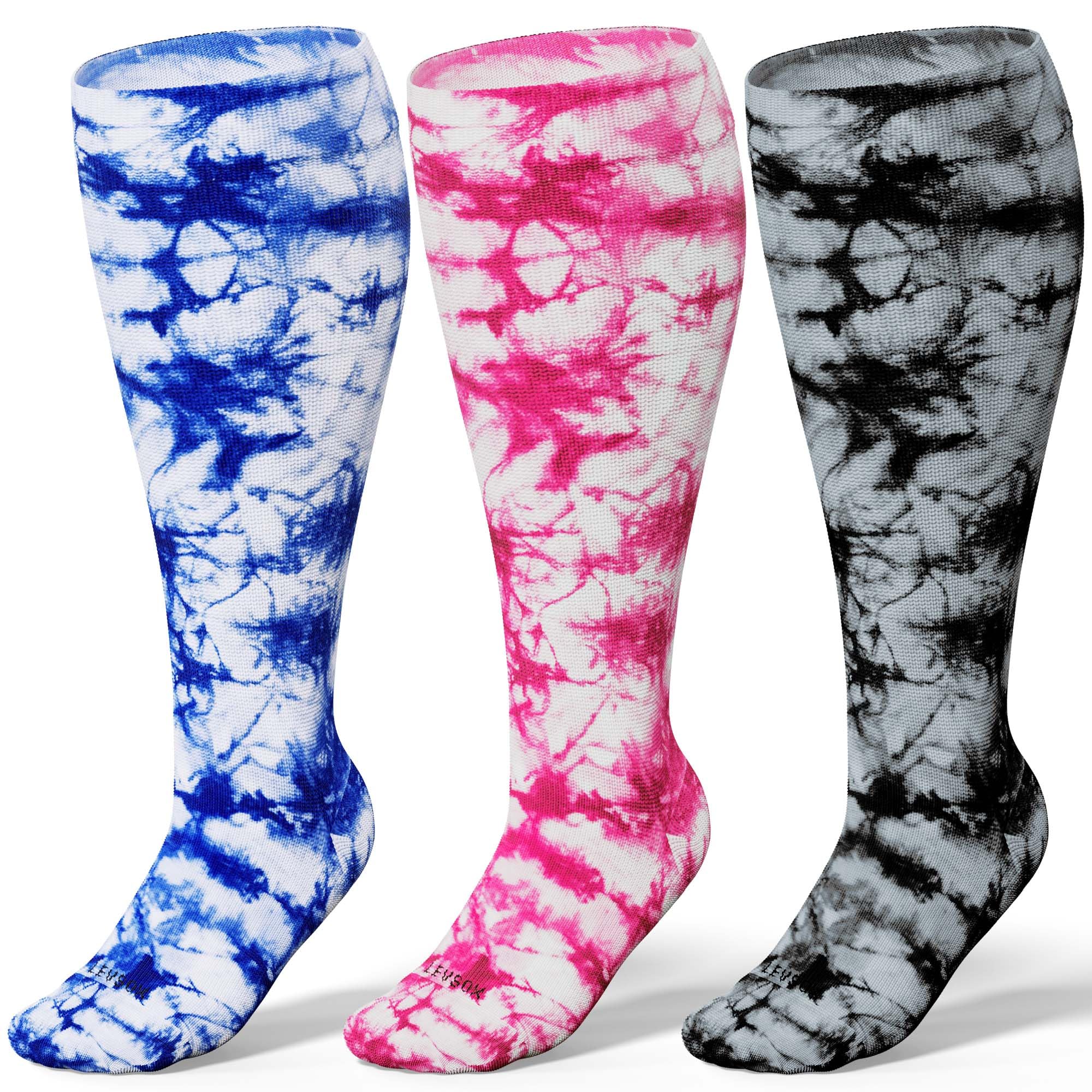 Snapklik.com : Plus Size Compression Socks Wide Calf Support Sock For ...