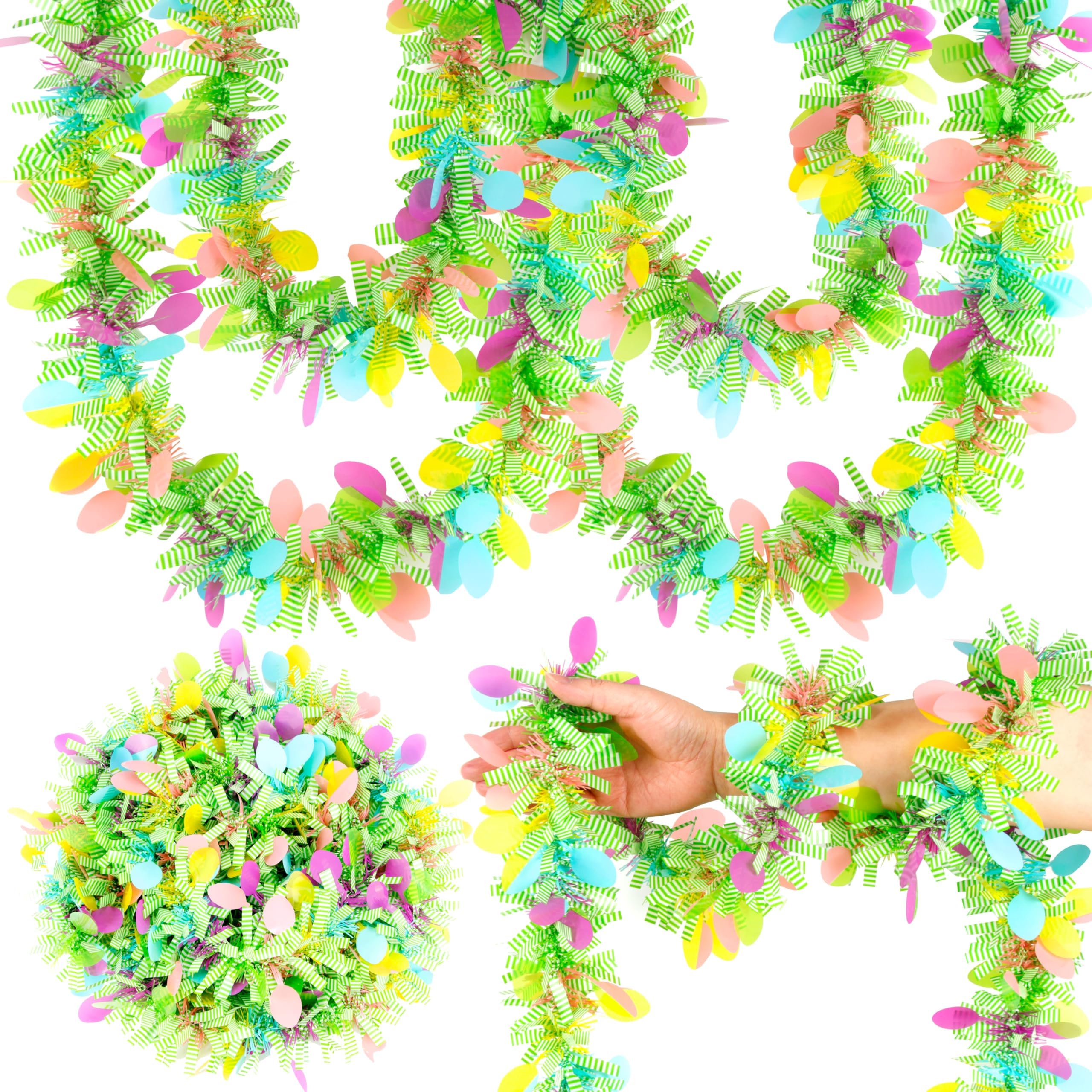 Amazon.com: 50FT Easter Tinsel Garland, Colorful Egg Tinsel Twist ...