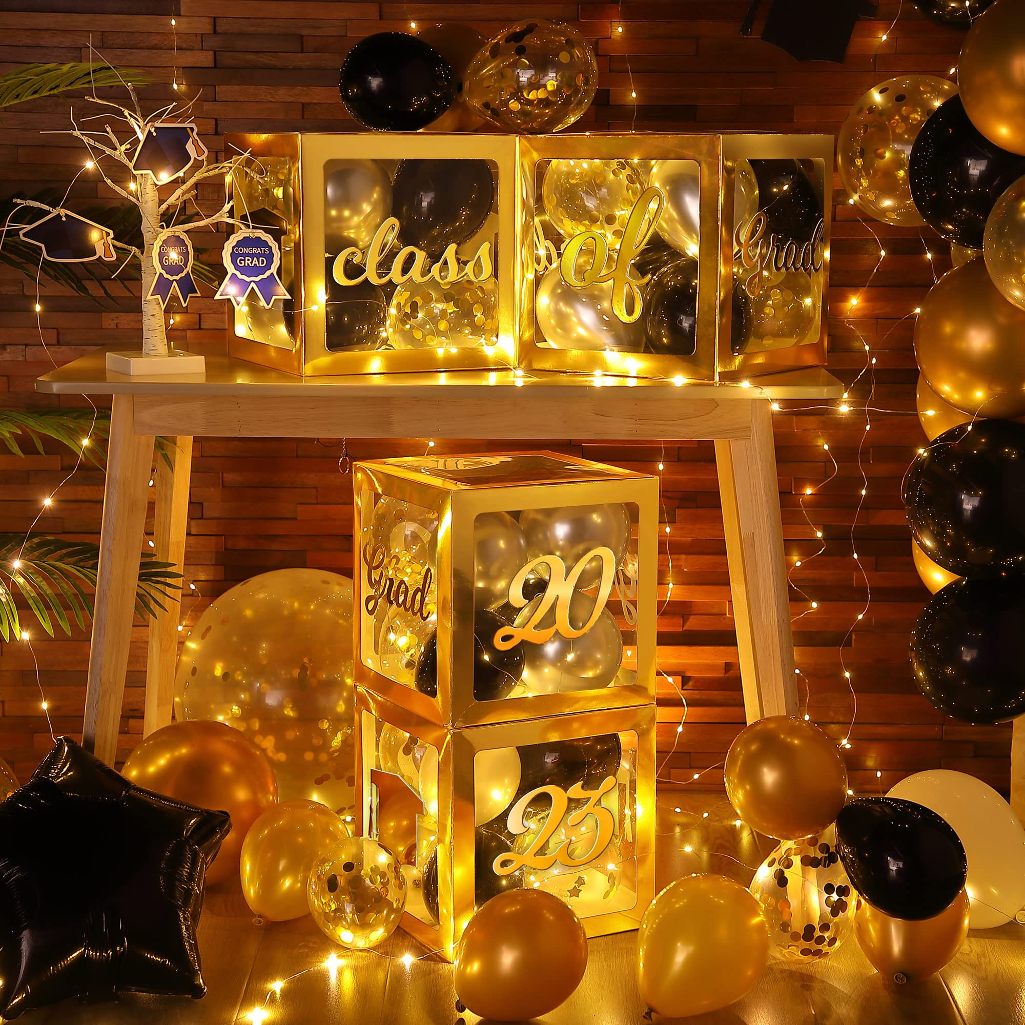 Grad Balloons Boxes 4 Pieces Clear Balloon Box With 4 | Desertcart Sri ...
