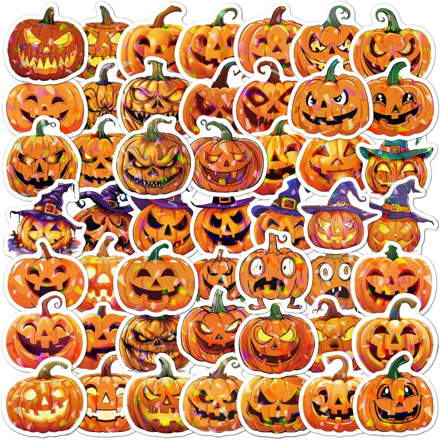 Amazon.com: PartyGarden Halloween Pumpkin Stickers for Kids - 50 Pcs ...