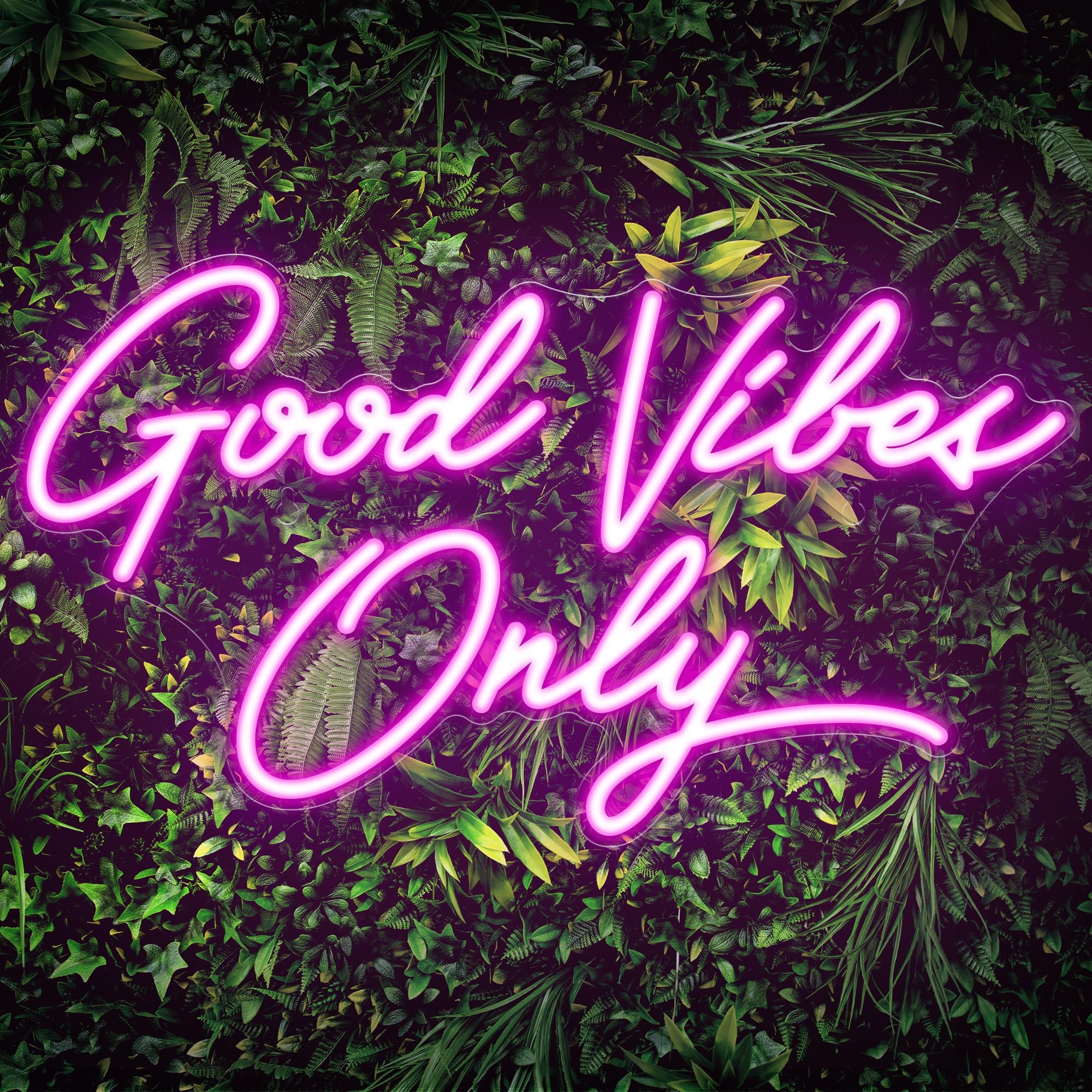 Amazon.com : Good Vibes Neon Sign - Pink Neon Signs for Wall Decor, USB ...